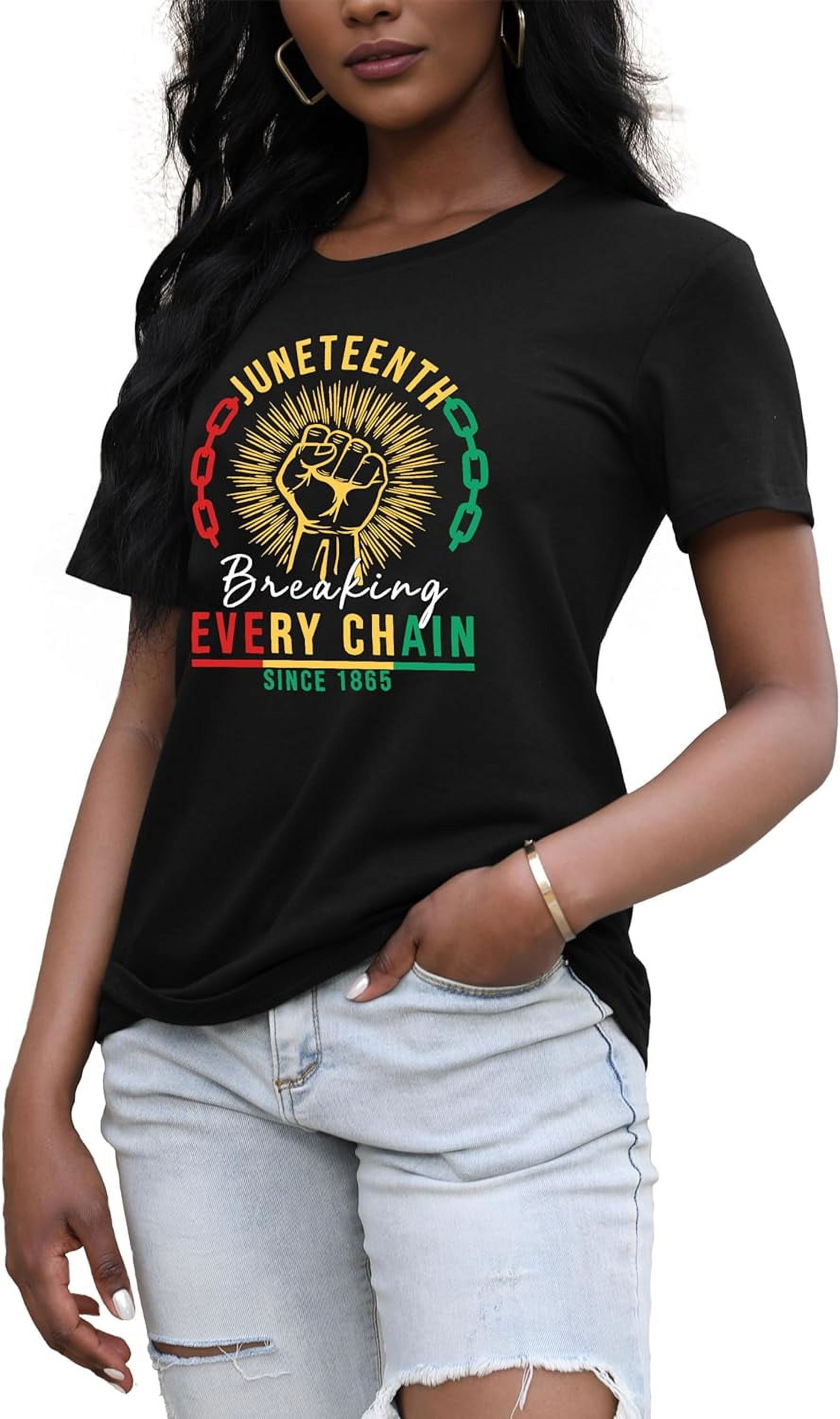 Juneteenth_Shirts Women Black History Outfit Educated Queen T-Shirt ...
