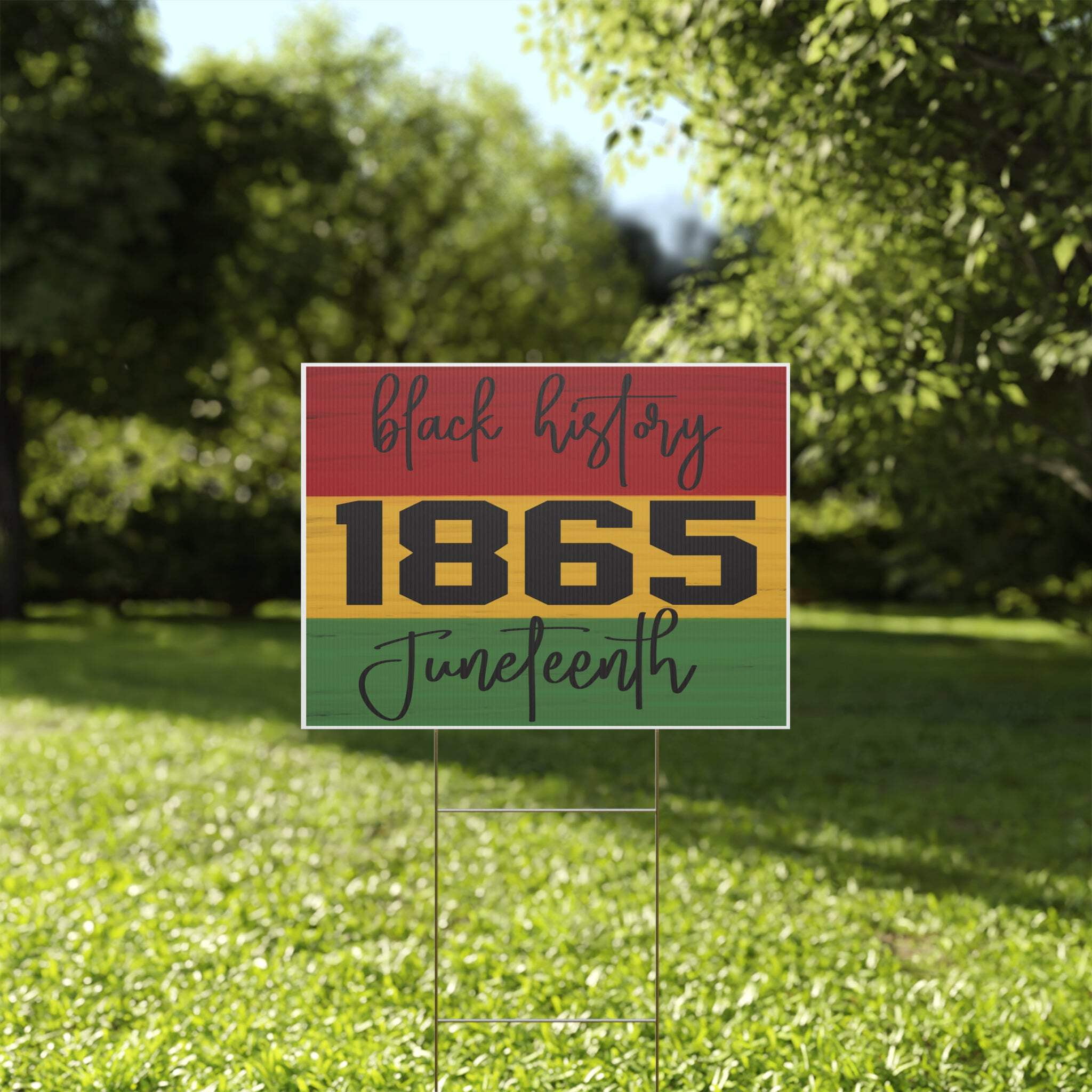 Juneteenth Yard Sign, 18x12, 24x18, 36x24, Double Sided, H-Stake ...