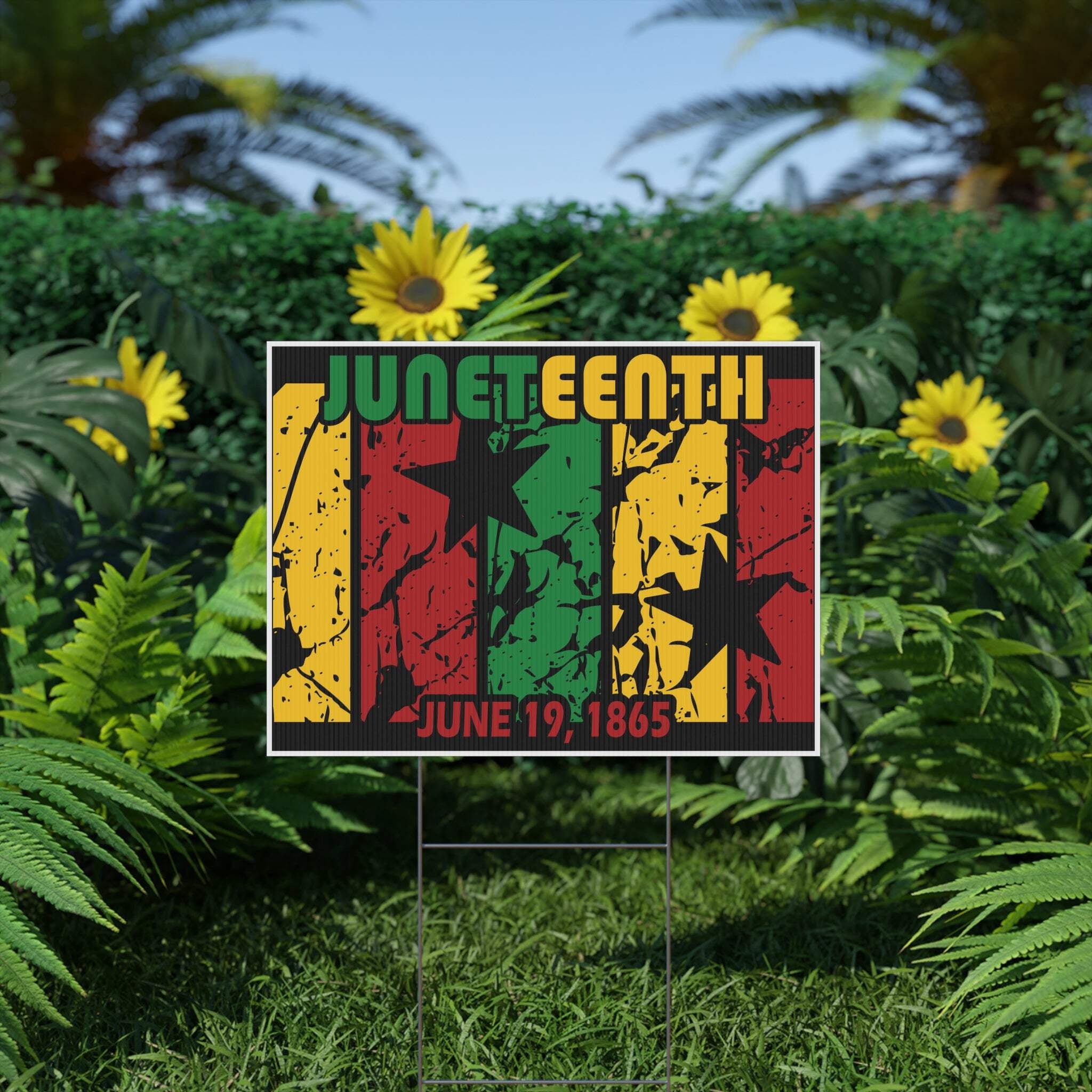 Juneteenth Yard Sign, 18x12, 24x18, 36x24, Double Sided, H-Stake ...