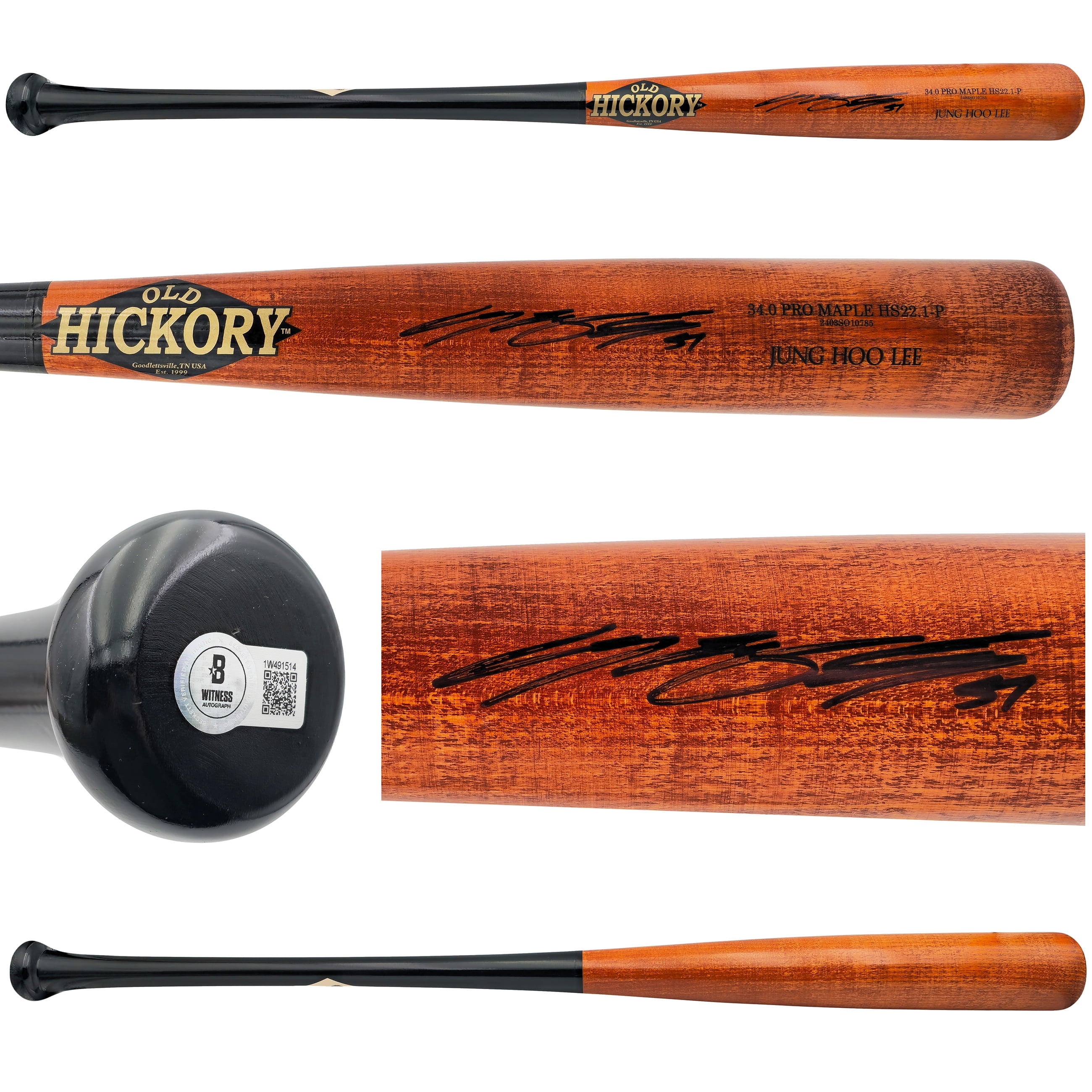 Jung Hoo Lee Autographed Orange & Black Old Hickory Player Model ...
