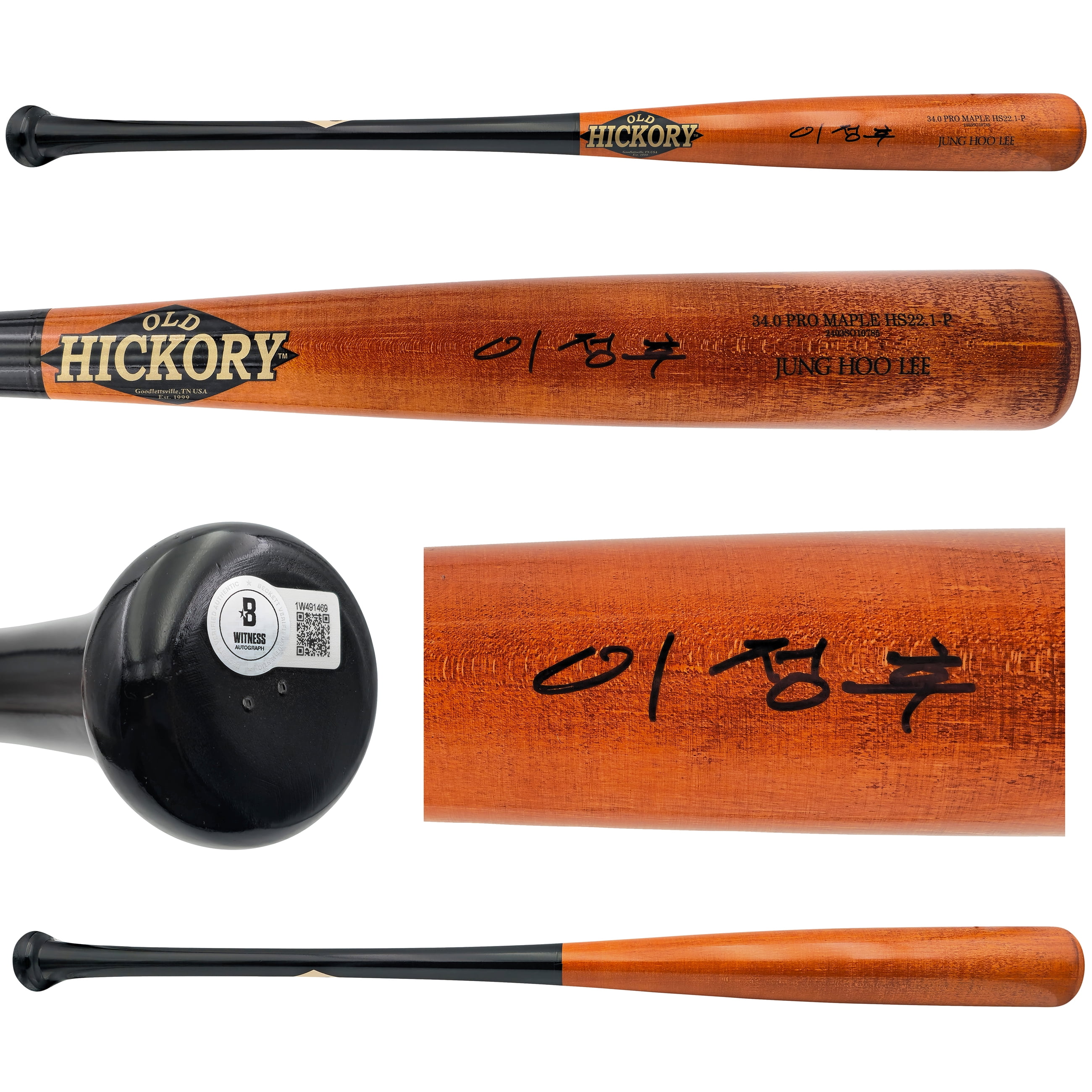 Jung Hoo Lee Autographed Orange & Black Old Hickory Player Model ...