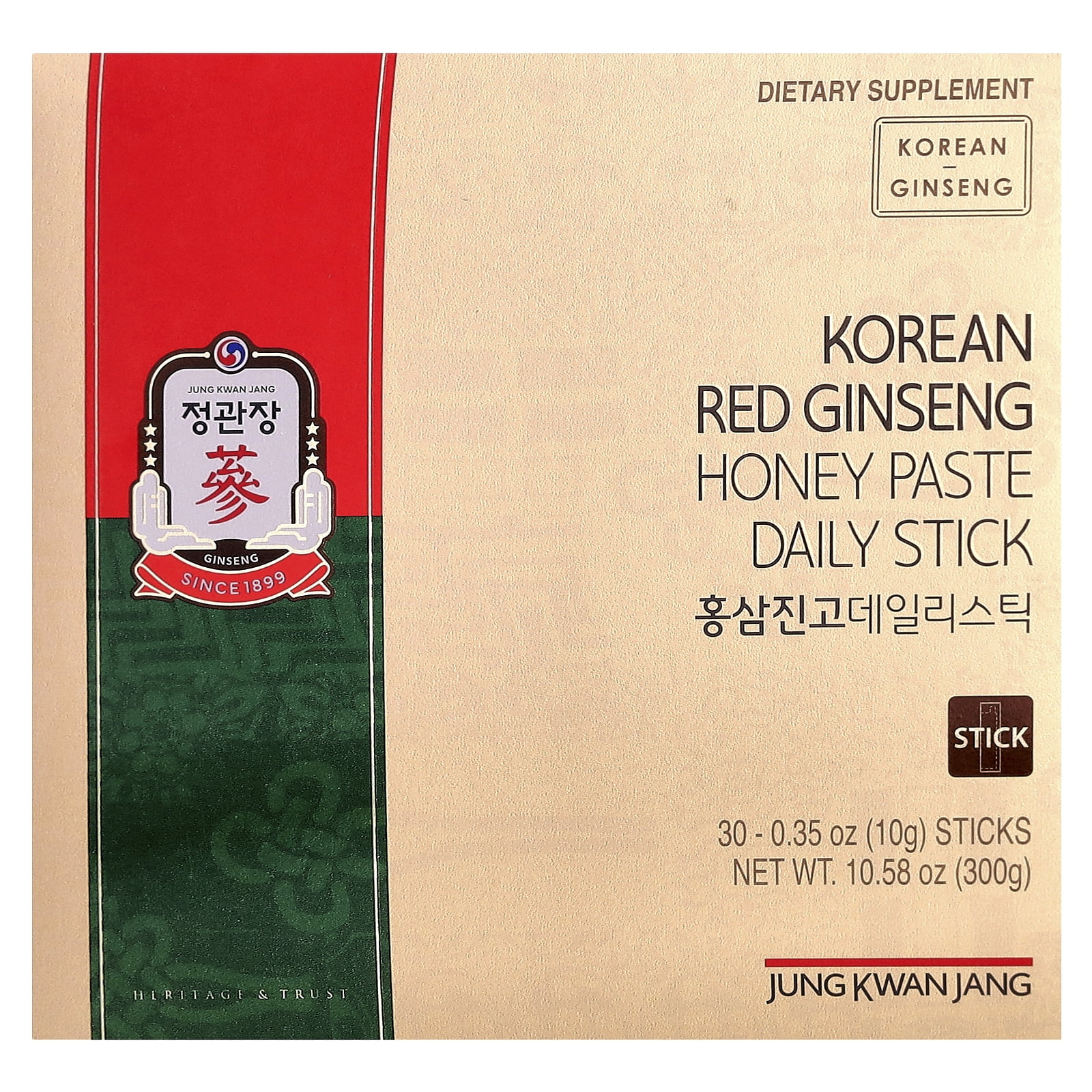 JungKwanJang Korean Red Ginseng Honey Paste Daily Stick, 30 Sticks, 0. ...