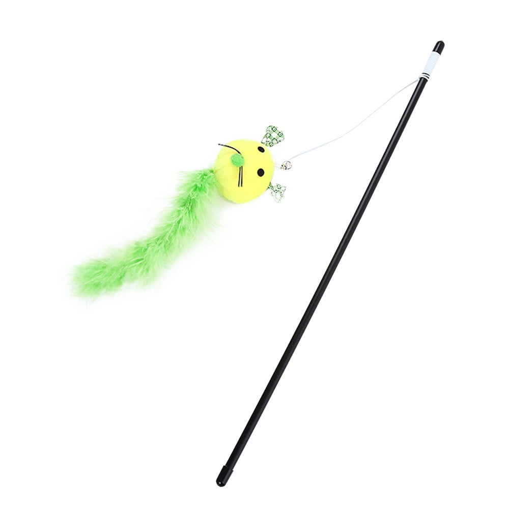 Jungdeepe Cat Pet Toy Stick Green Cartoon Shape Interactive Play Fun ...