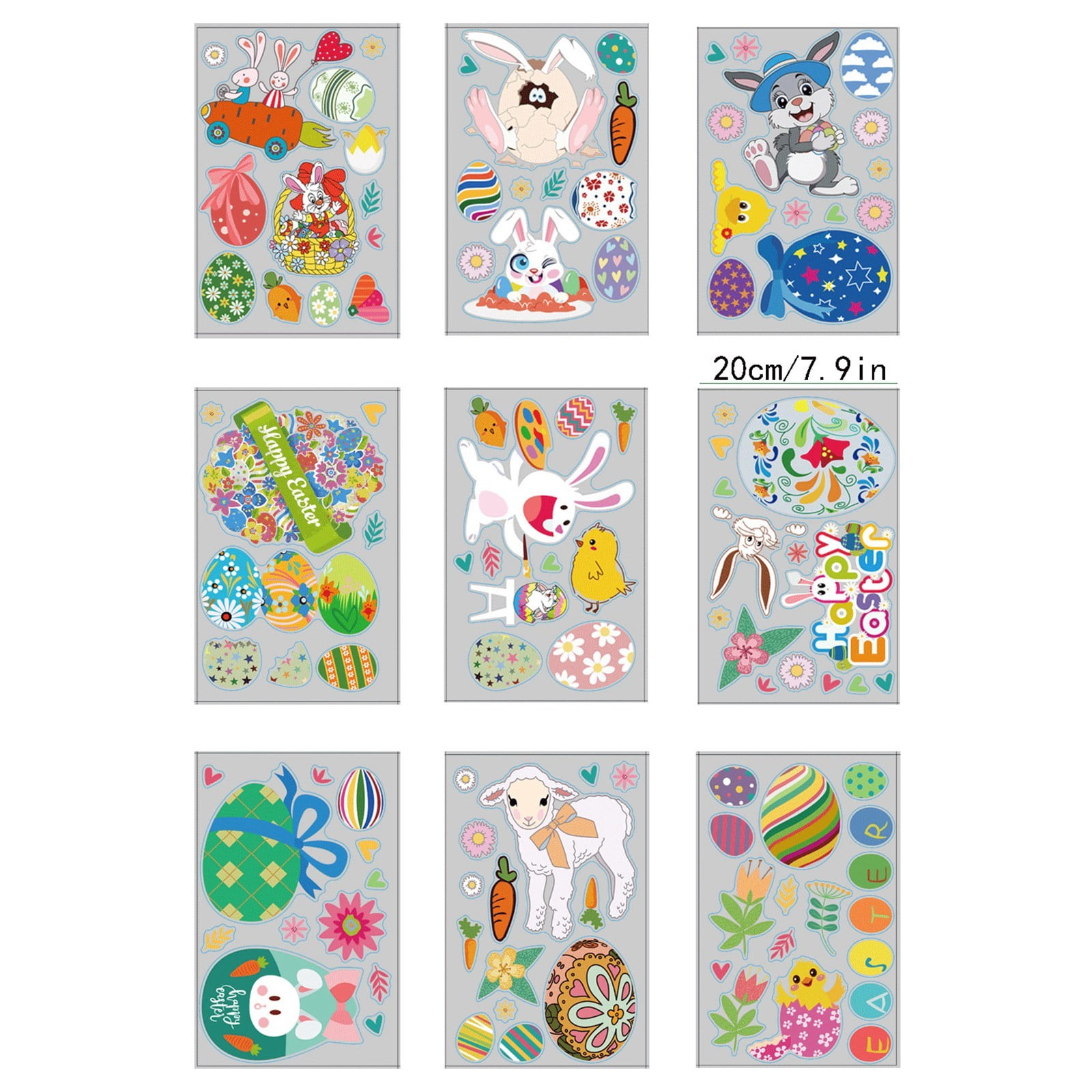 Jungdeepe Easter Rabbit Egg Electrostatic Window Sticker Window Glass ...