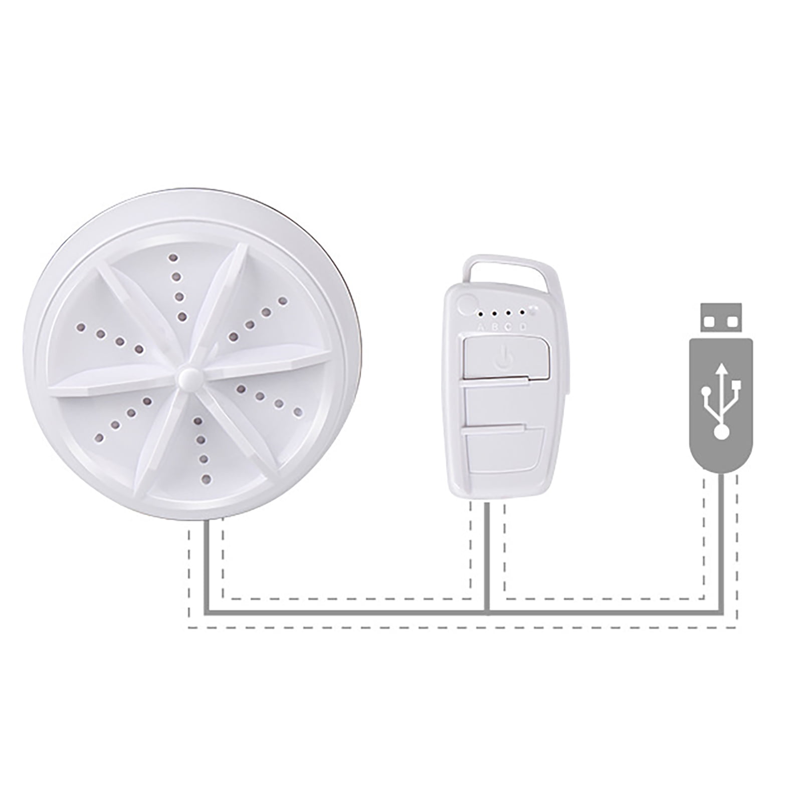 Jungdeepe Mini Portable Washing Machine With Suction Cups USB Powered ...