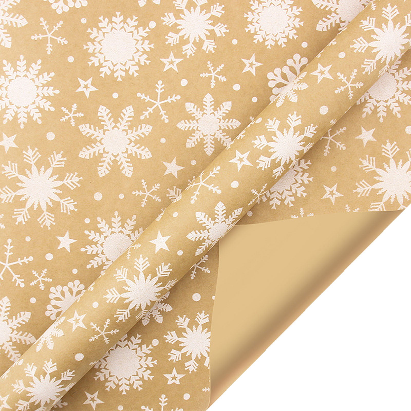 Jungdeepe Retro Brown Paper Snowflake Christmas Wrapping Paper Pom Star ...