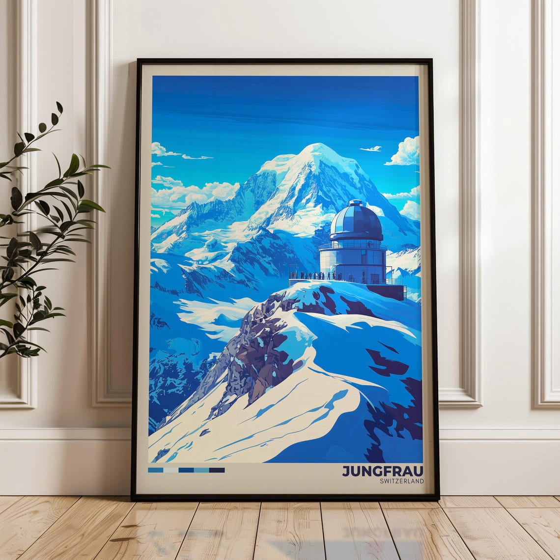 Jungfrau Travel Poster - Switzerland Wall Art Print, Illustration ...