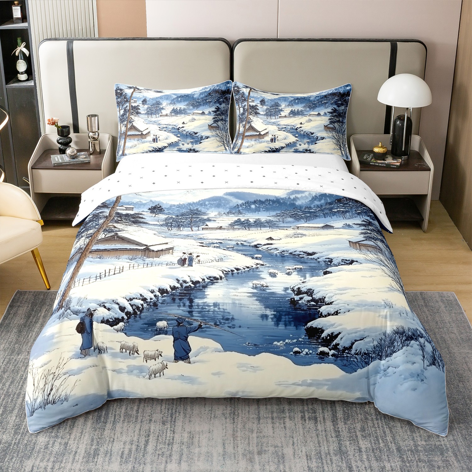 Jungle 100% Cotton Duvet Cover,Rustic Village Cabin Lodge Super Soft ...