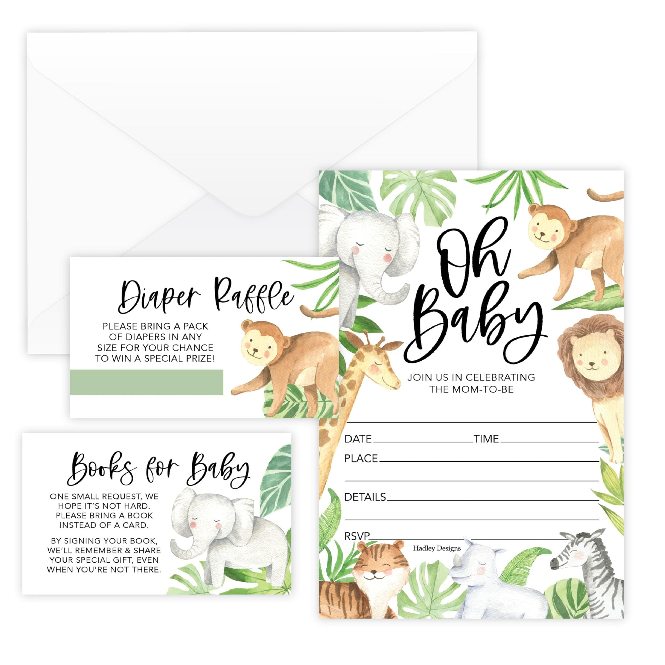 Jungle Adventure Baby Shower Invitations - Gender Neutral Safari Theme ...