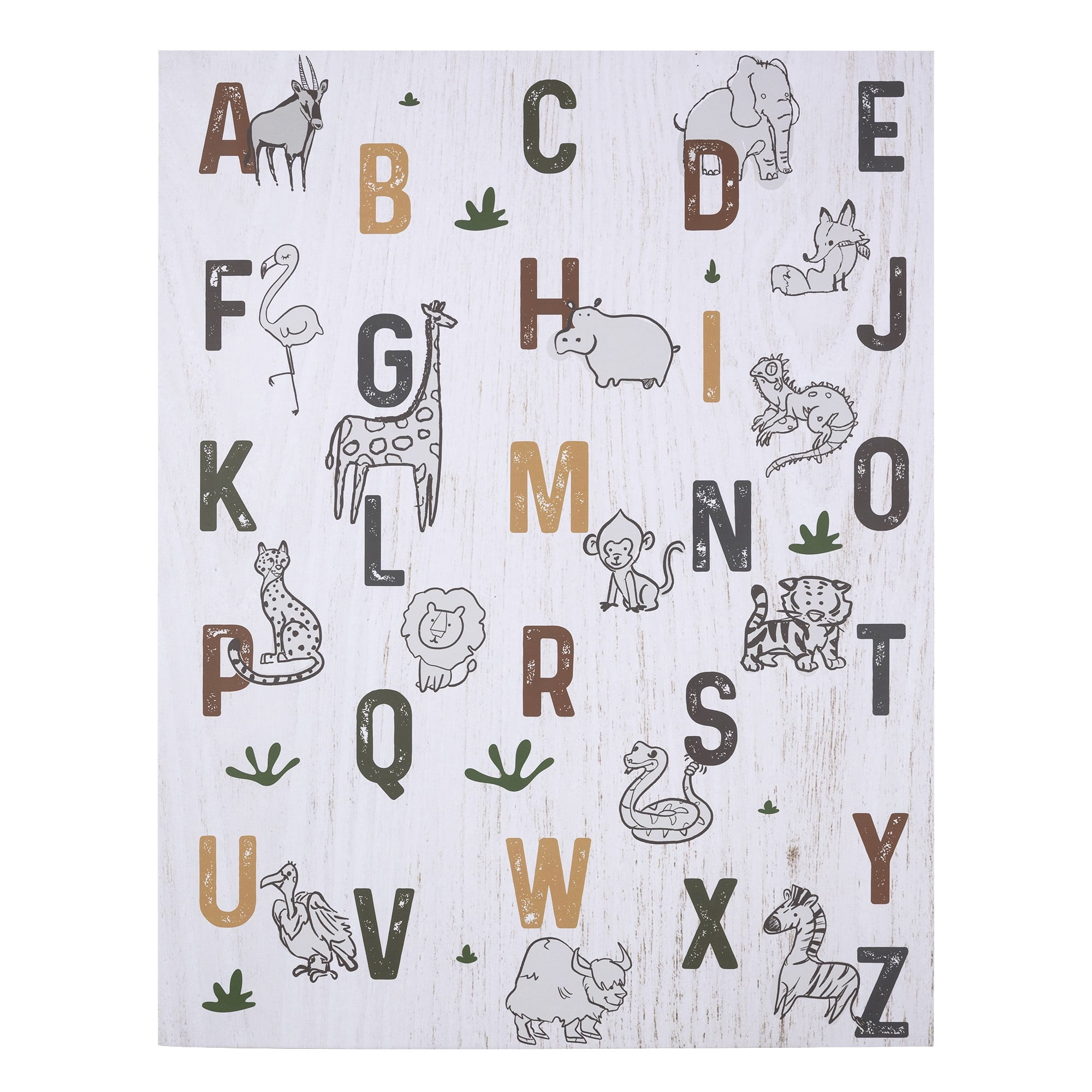Jungle Animal Alphabet Wall Art - Walmart.com