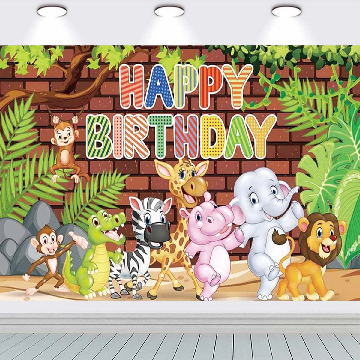 Jungle Animal Zoo school Taspestry Wall Decor Banner Party Supplies ...