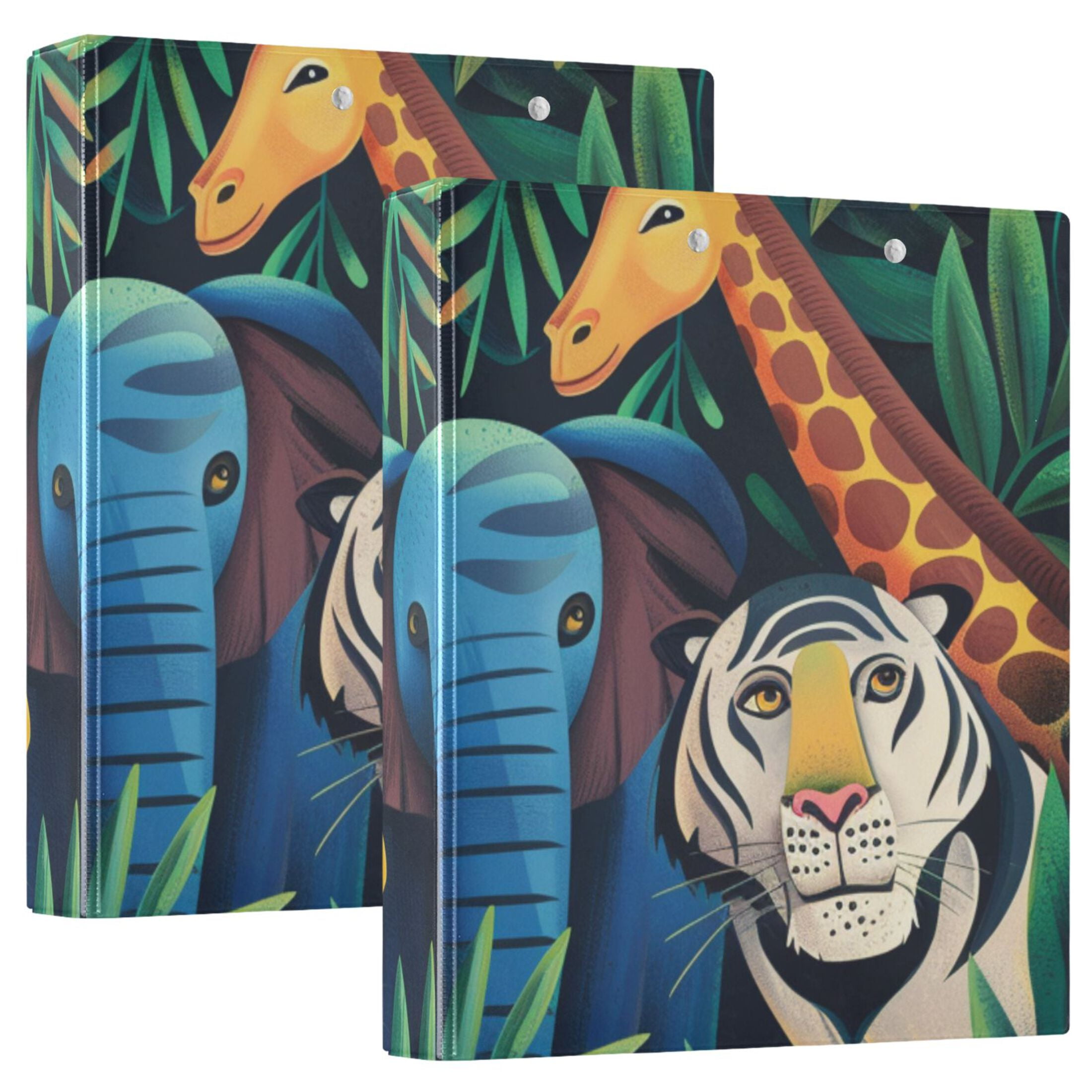 Jungle Animals 3 Ring Binders 1.5 inch Hardcover File Folders with ...
