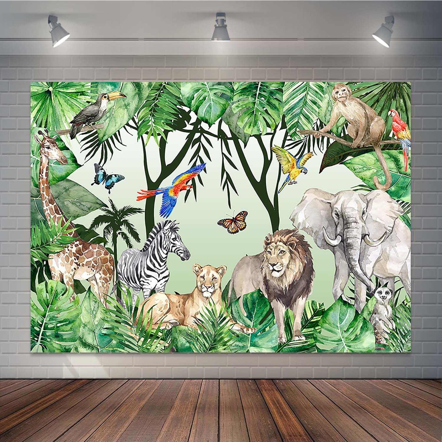 Jungle Animals Backdrop Tropical Forest Safari Animals Photography ...