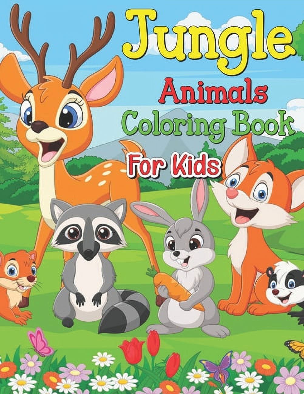 Jungle Animals Coloring Book For Kids : For Preschool Children Ages 4-8 ...