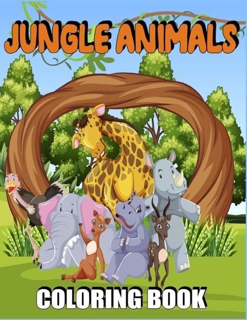Jungle Animals Coloring Book : Jumbo coloring book with jungle animals ...