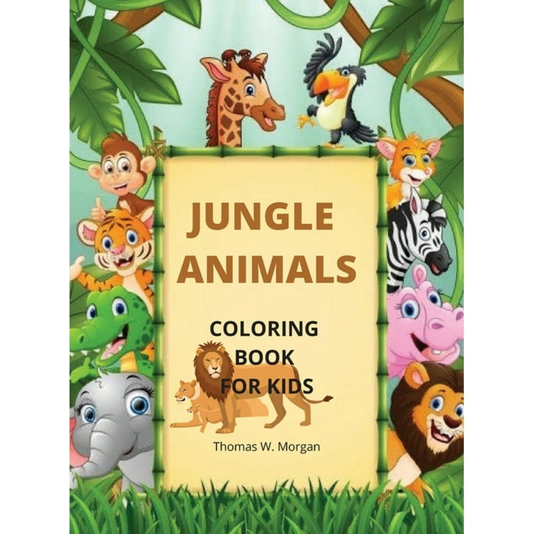 Cute Jungle Animals Coloring Page