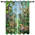 Jungle Animals Dinosaurs Window Curtains For Living Room Kitchen Modern ...