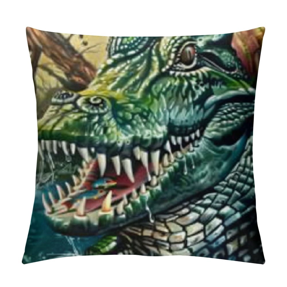 Jungle Animals Duvet Cover Set Full Size Crocodile Hippo Elephant Tiger ...