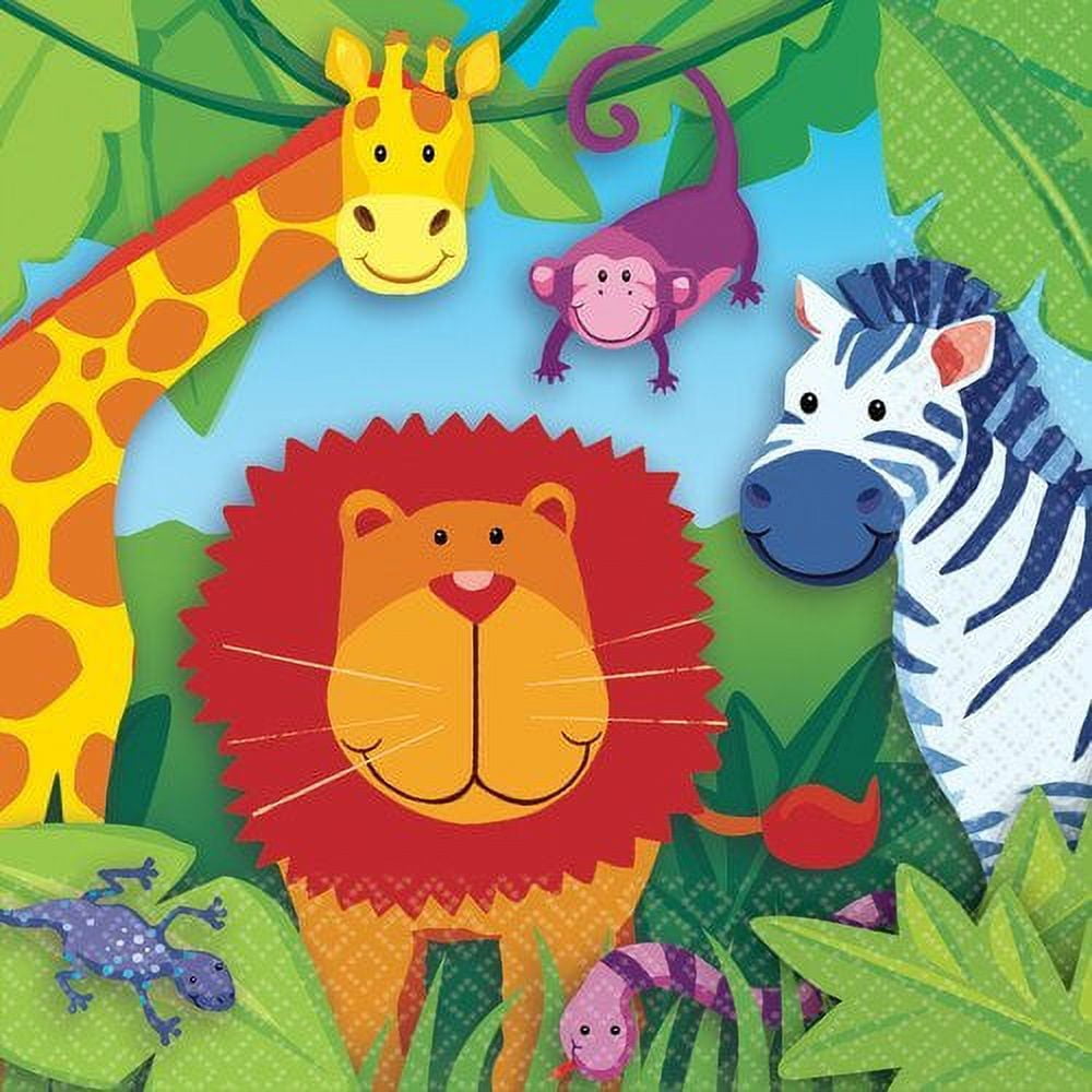 Jungle Animals ~ Edible Icing Image Cake Topper 1/4 sheet - Walmart.com