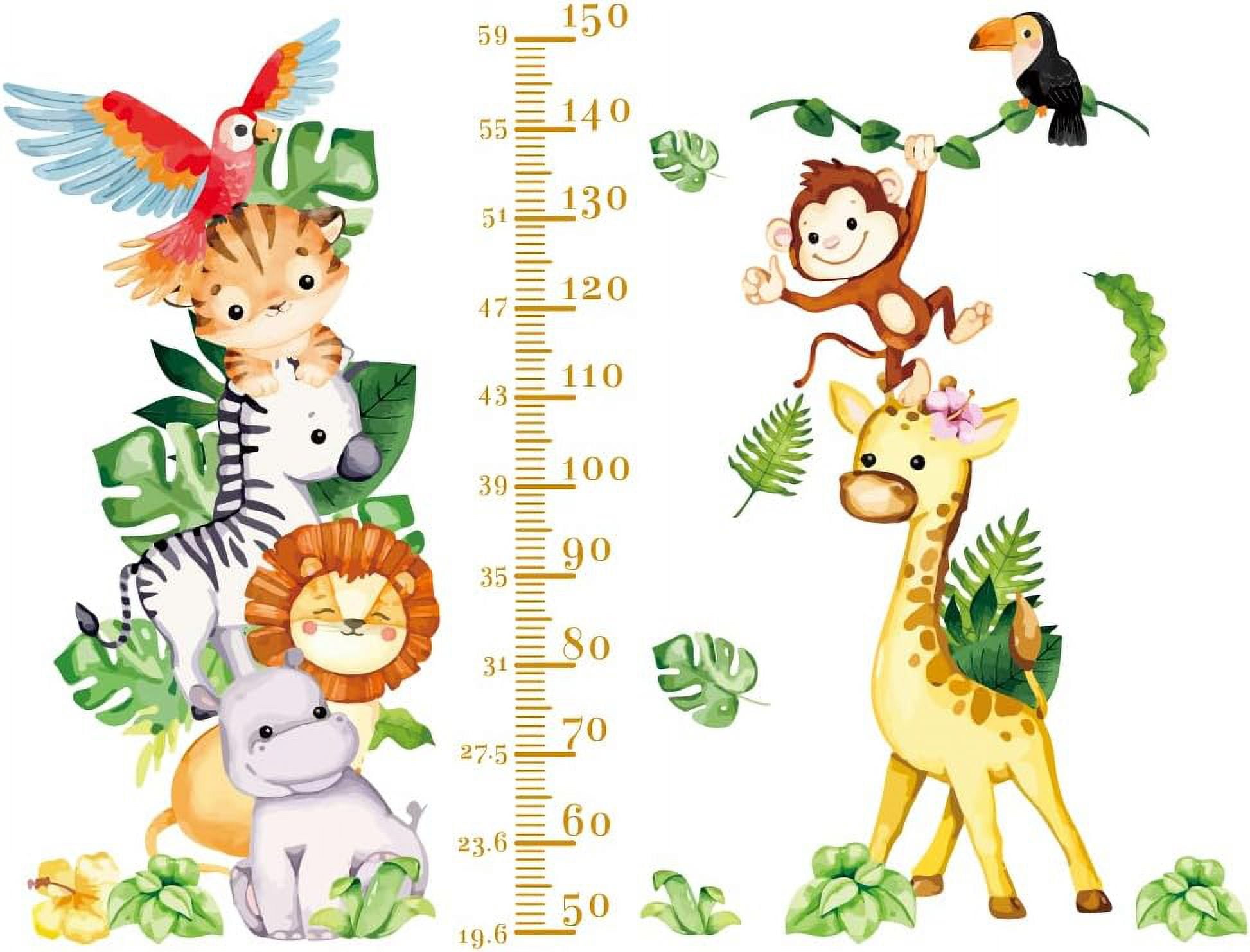 Jungle Animals Height Sticker for Height Growth Chart Decor Tropical ...