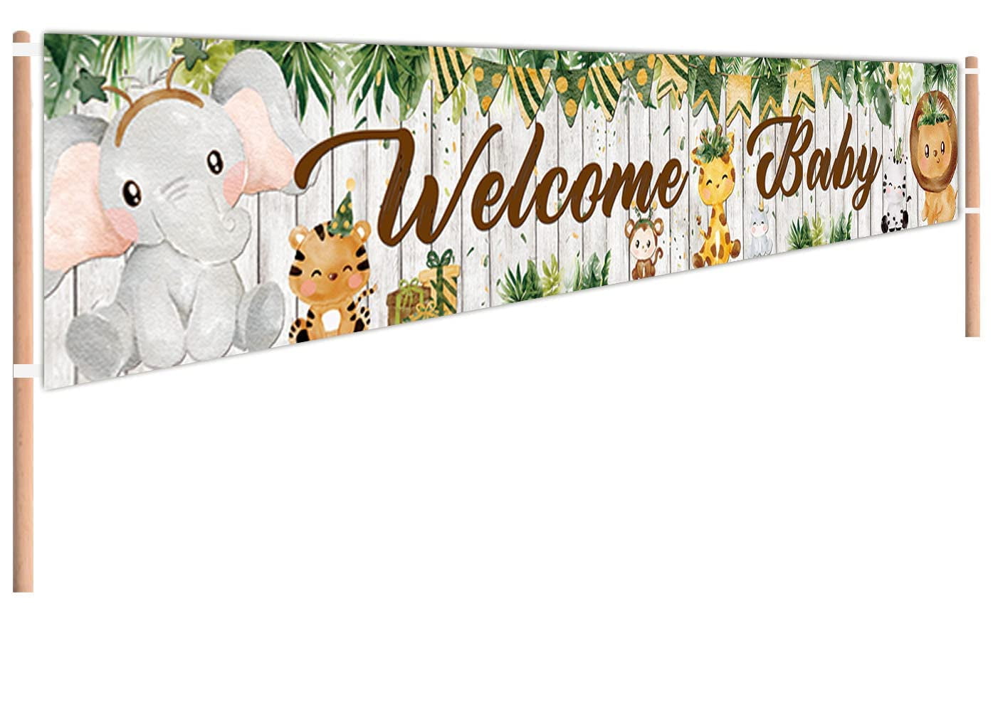Jungle Animals Theme Safari Happy Birthday Banner Party Outdoor ...