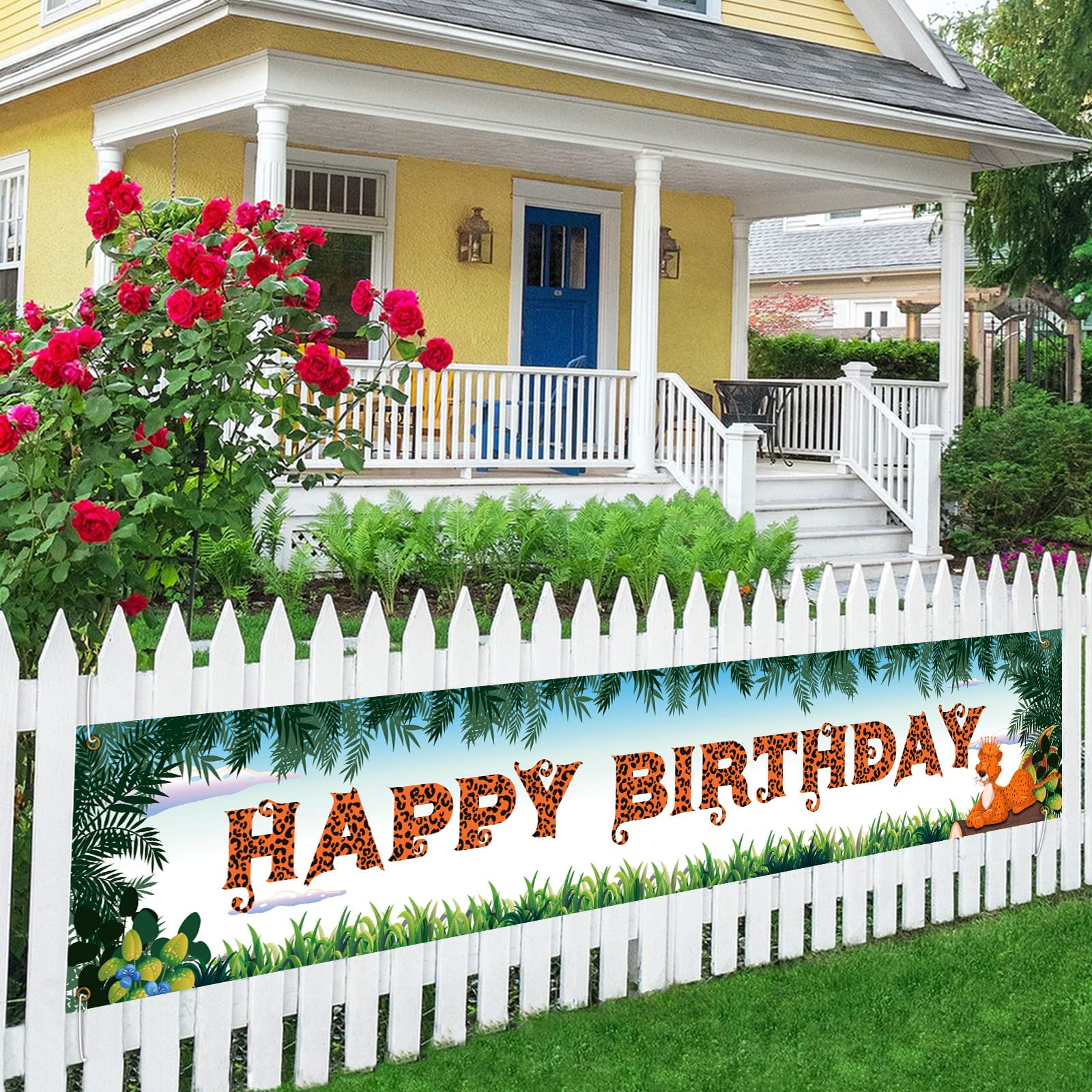 Jungle Animals Theme Safari Happy Birthday Banner Party Outdoor ...