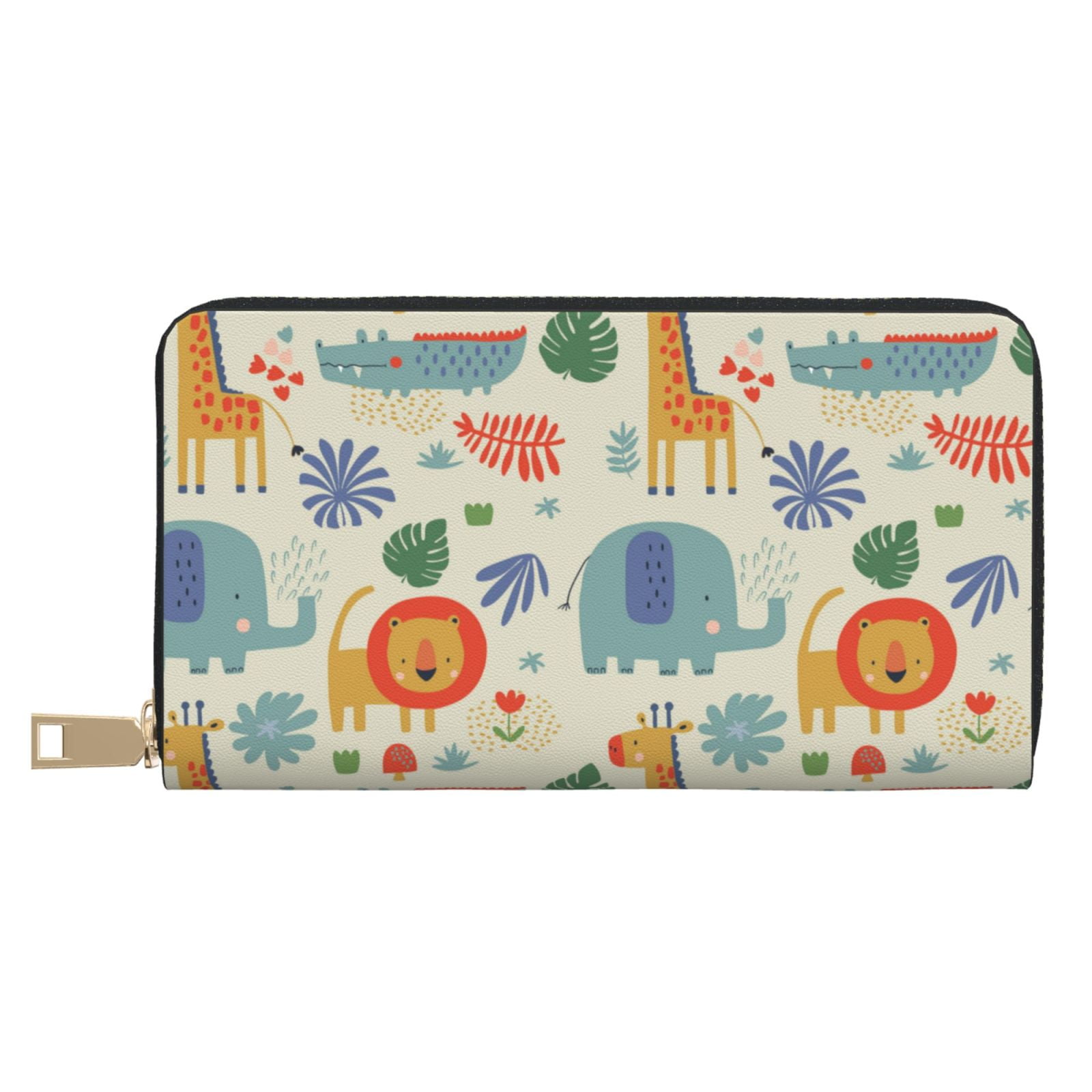 Jungle Animals Wallet Women, Leather Bifold Multi Card Wallet, Women's ...