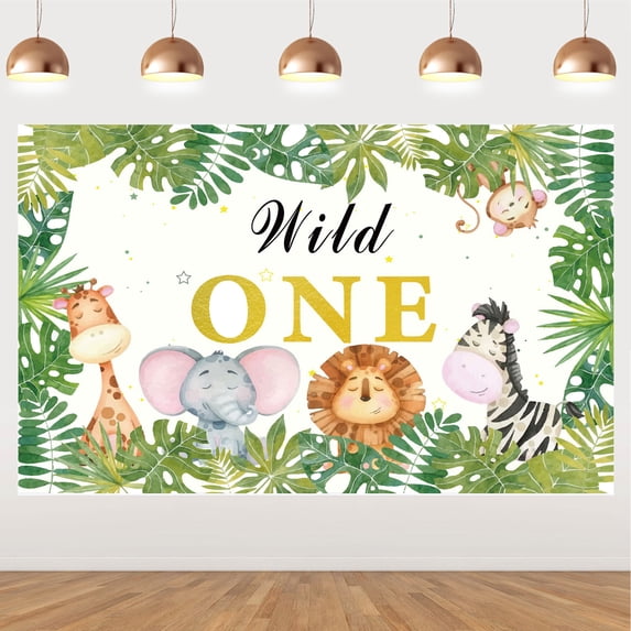 Jungle Animals 1st Birthday Party Backdrop, Safari Baby Shower ...