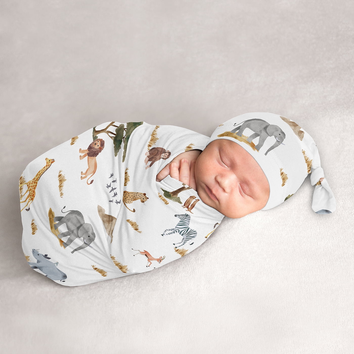 Jungle Baby Cocoon and Beanie Hat Sleep Sack Set Boy or Girl Gender ...