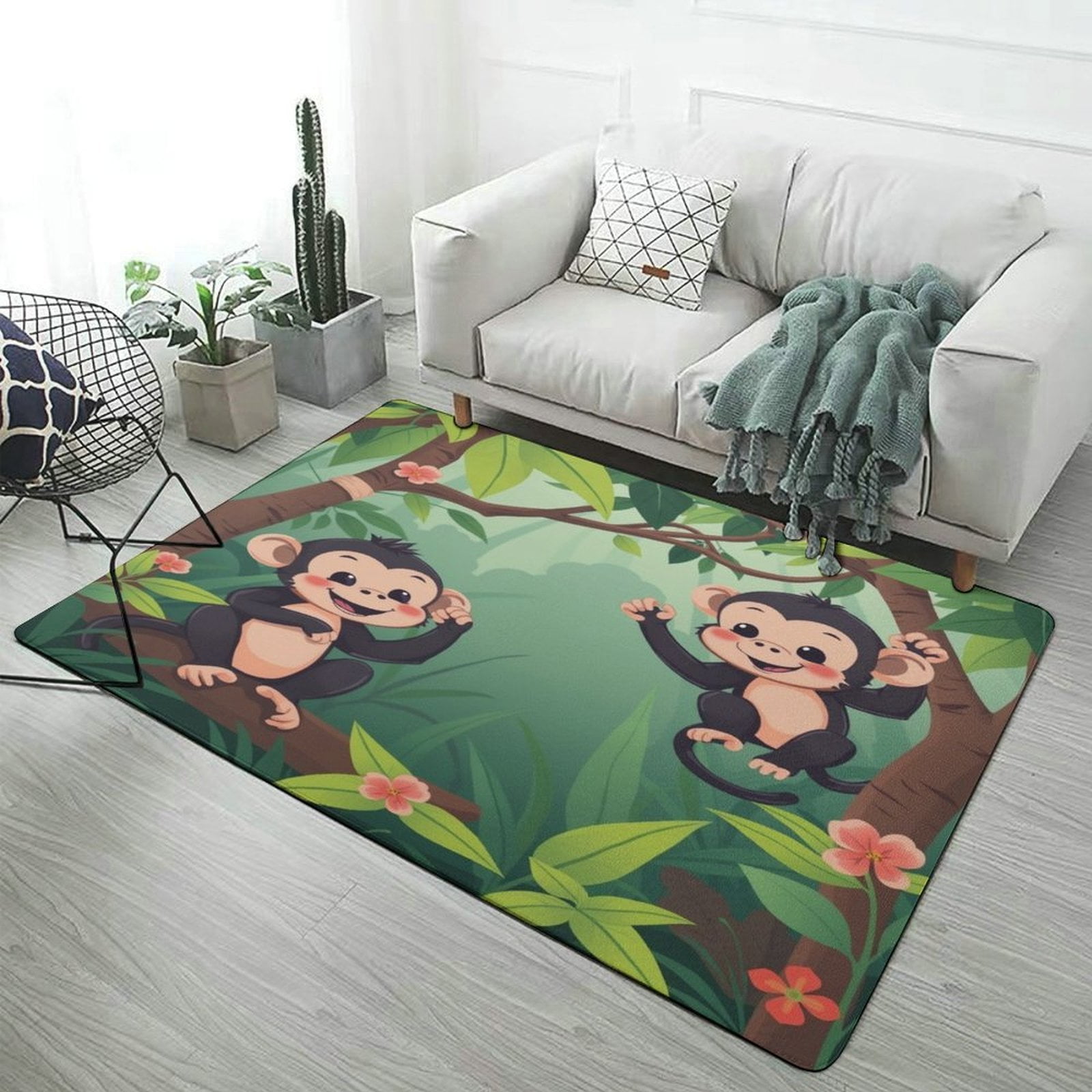 Jungle Baby Monkeys Carpet Large Size Living Room American Style Rugs ...