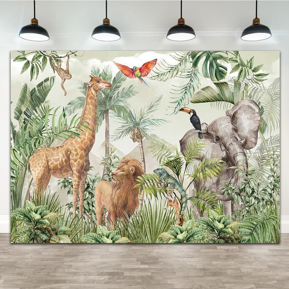 Jungle Backdrop Safari Animals Background Rainforest Adventure Scenic ...