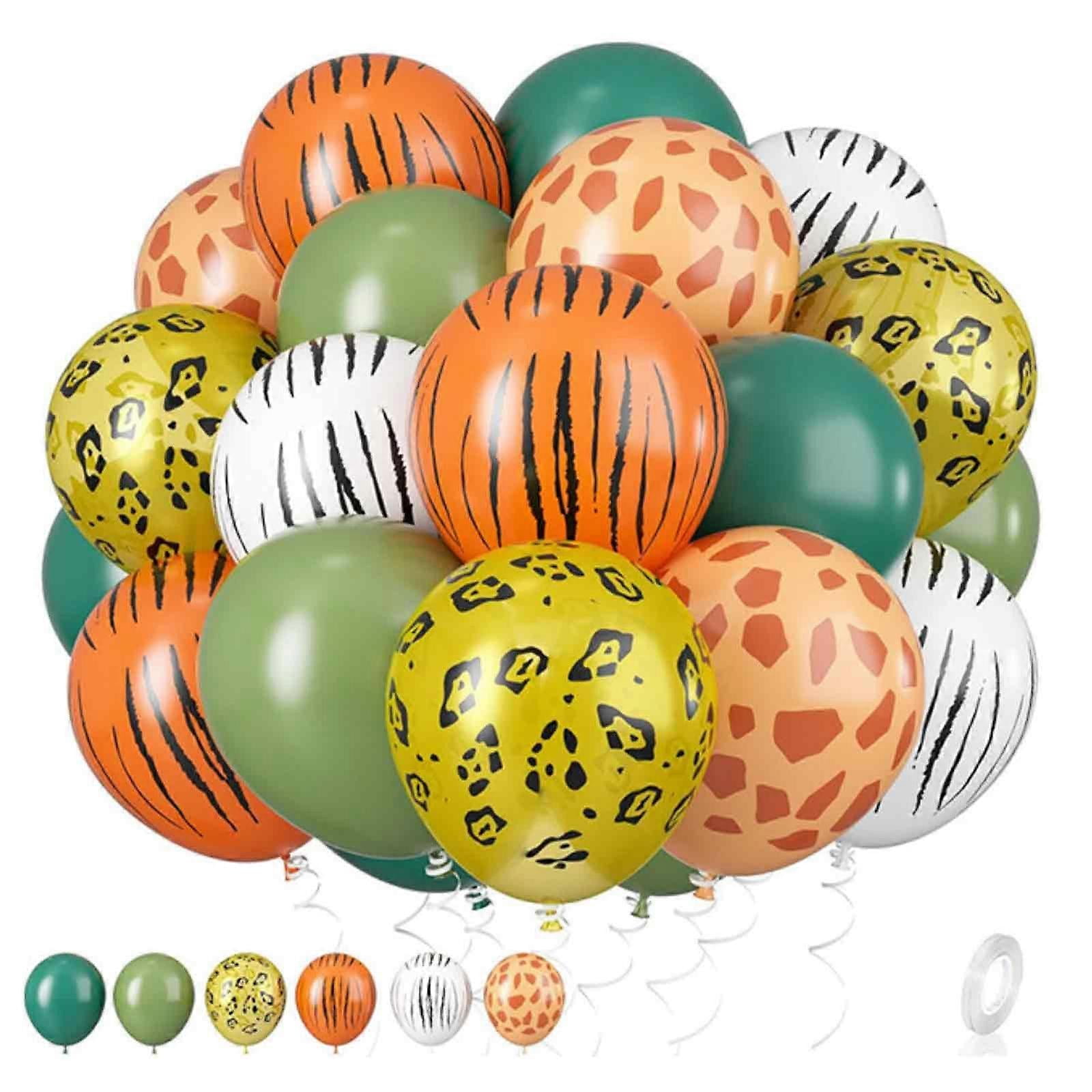 Jungle Balloons, 30Pcs 12 Inch Jungle Safari Animal Print Balloons ...
