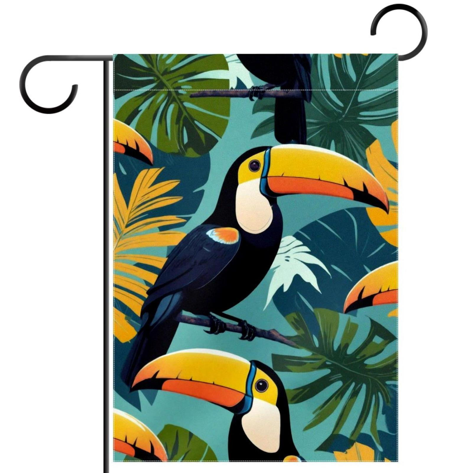 Jungle Bird Toucan Double Sided Garden Flag Decorative Weather ...