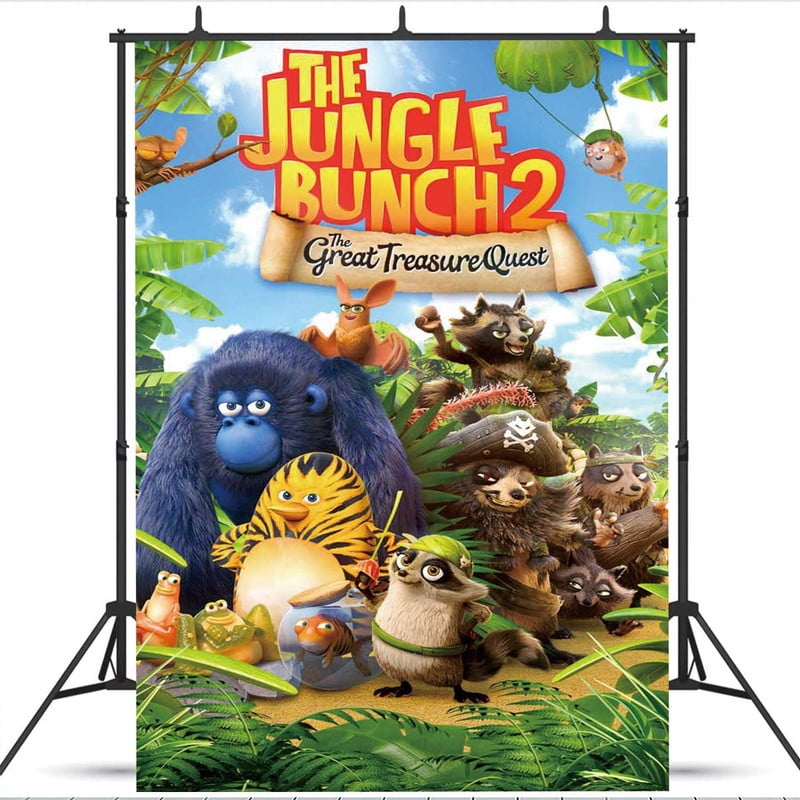 Jungle Bunch Party Supplies Backdrop Banner Poster Birthday Decorations ...