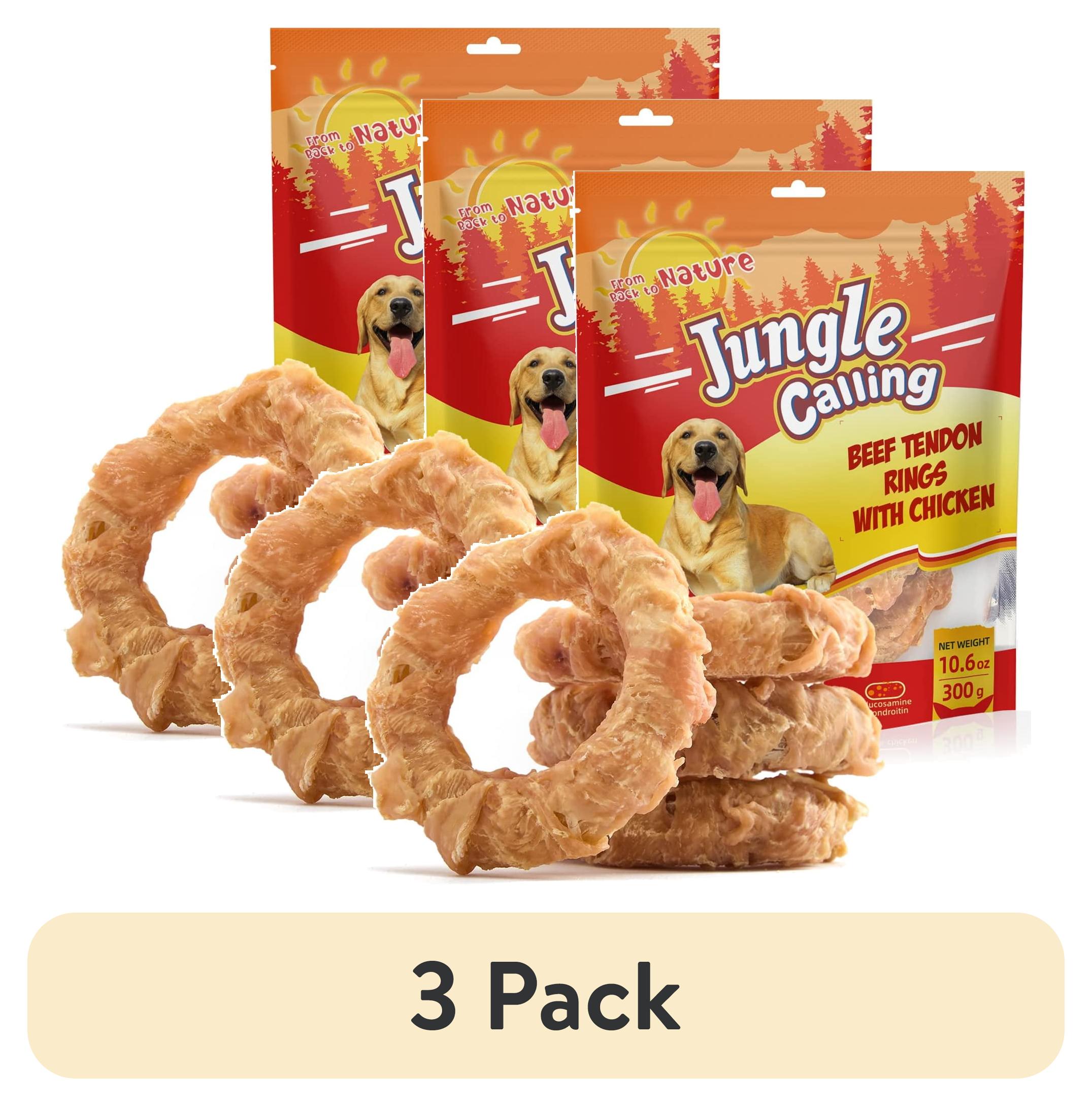 (3 pack) Jungle Calling Beef Tendons Rings,Chicken Wrapped Tendons ...