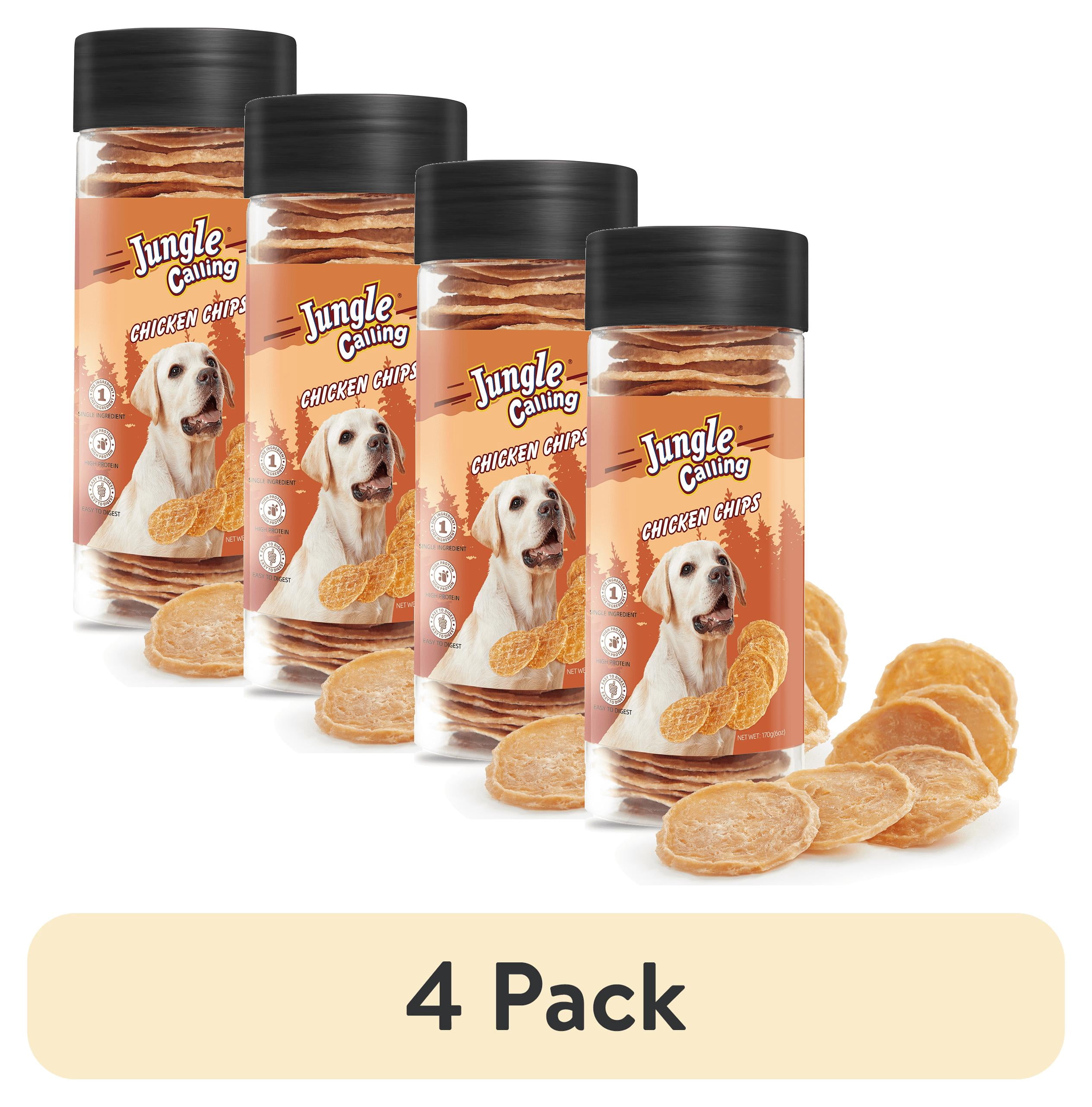 (4 pack) Jungle Calling Chicken Chips for Dogs, All Natural Chips Jerky ...