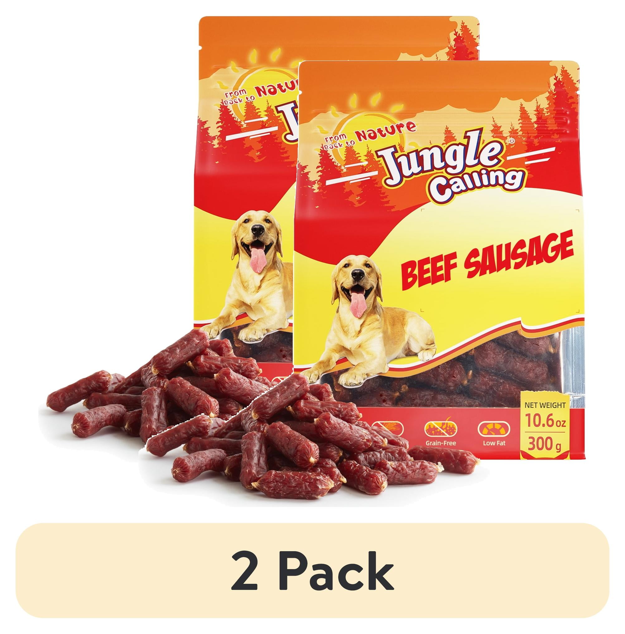 (2 pack) Jungle Calling Dog Treats Beef Jerky Training Treats Snacks ...