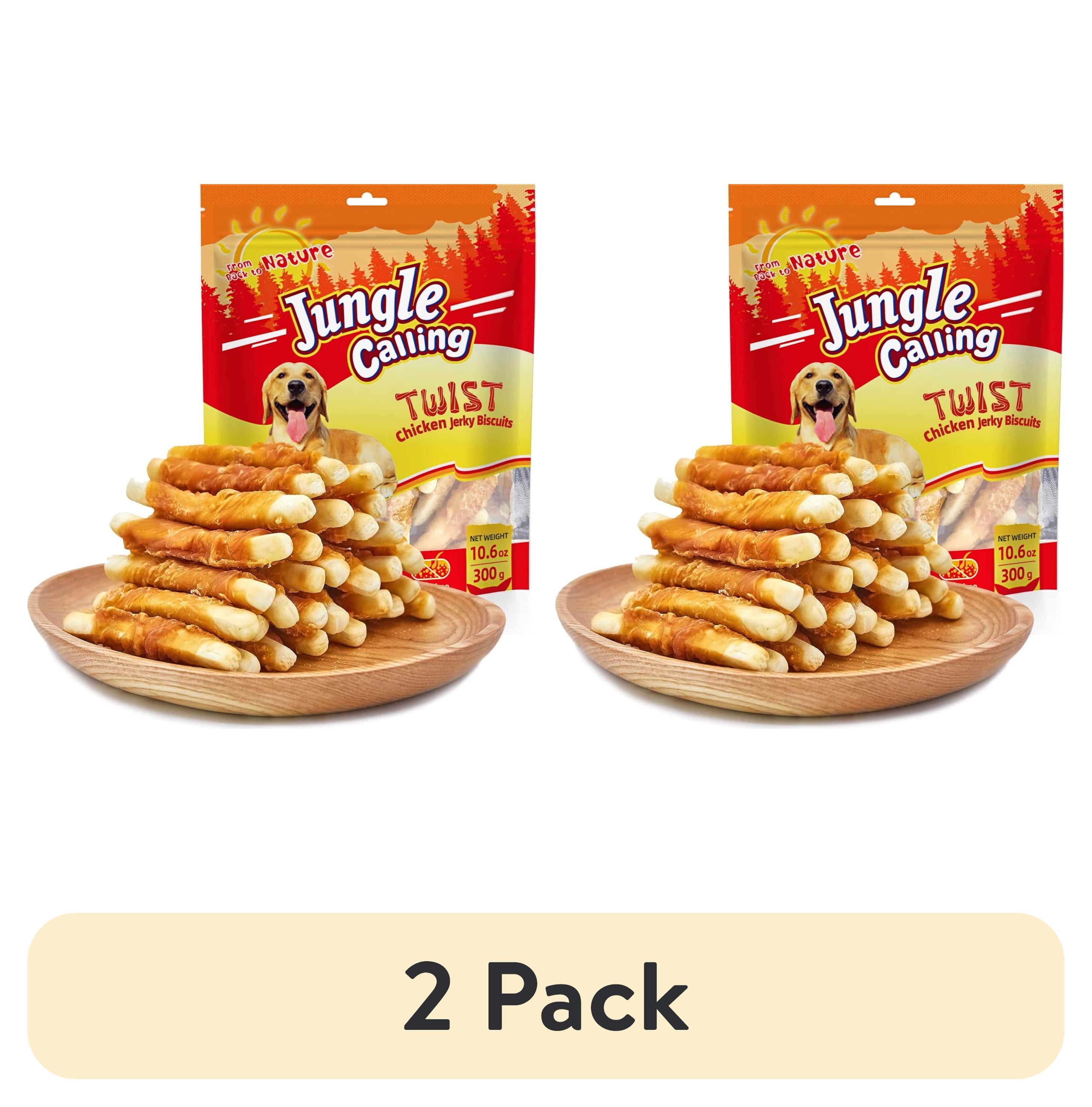 (2 pack) Jungle Calling Dog Treats, Chicken Wrapped Biscuits Dog Treats ...