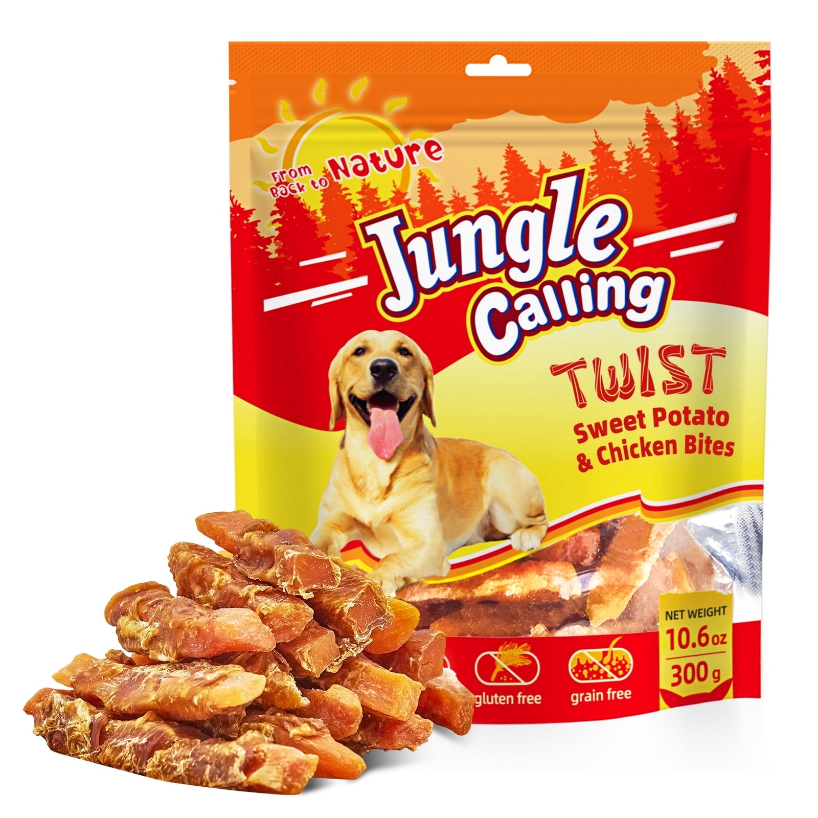 Jungle Calling Chicken Wrapped Sweet Potato Dog Treats, Gluten-Free ...