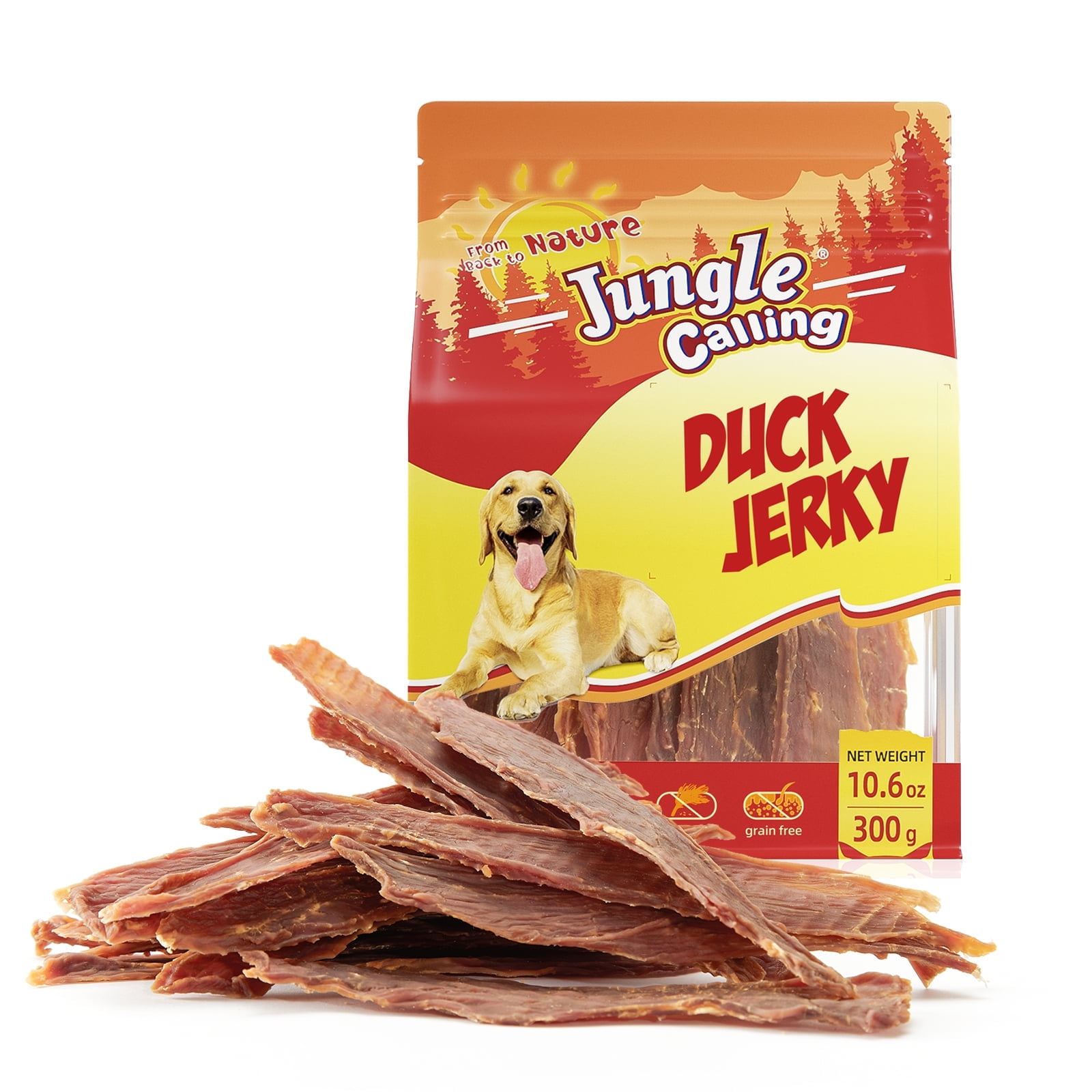 Jungle Calling Natural Dog Treats, Duck Jerky Slow Roasted Snacks for ...