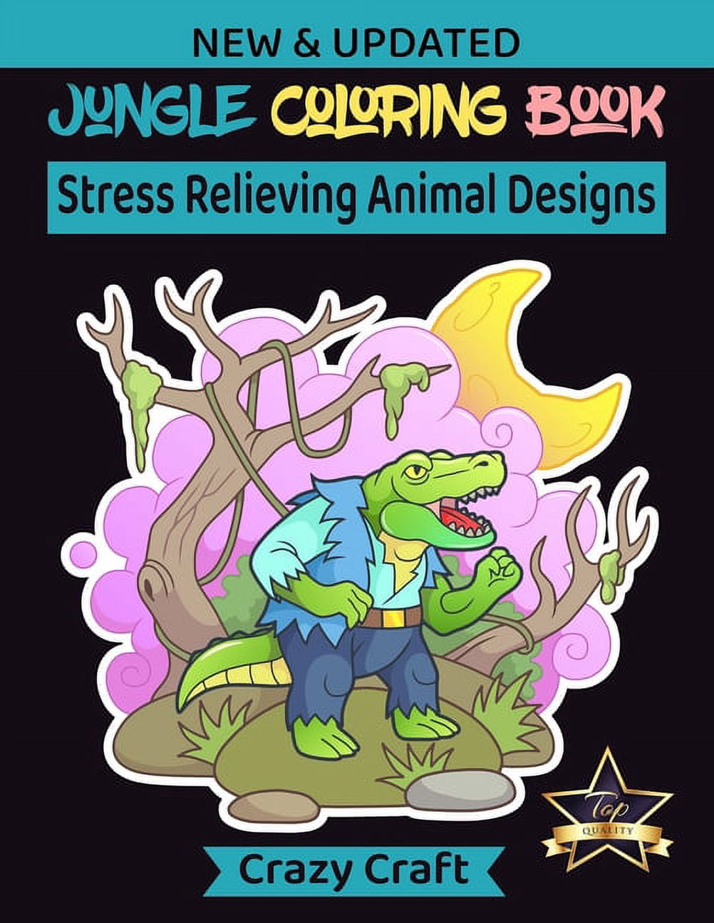 Jungle Coloring Book: Stress Relieving Animals Design: Jungle Animals Coloring Book Presenting ...