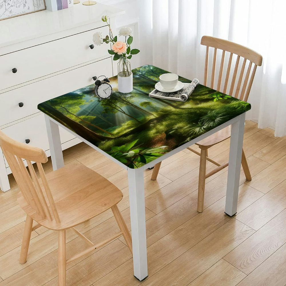 Jungle Elastic Square Tablecloth, Tropical Lake Mangrove Rainforest ...
