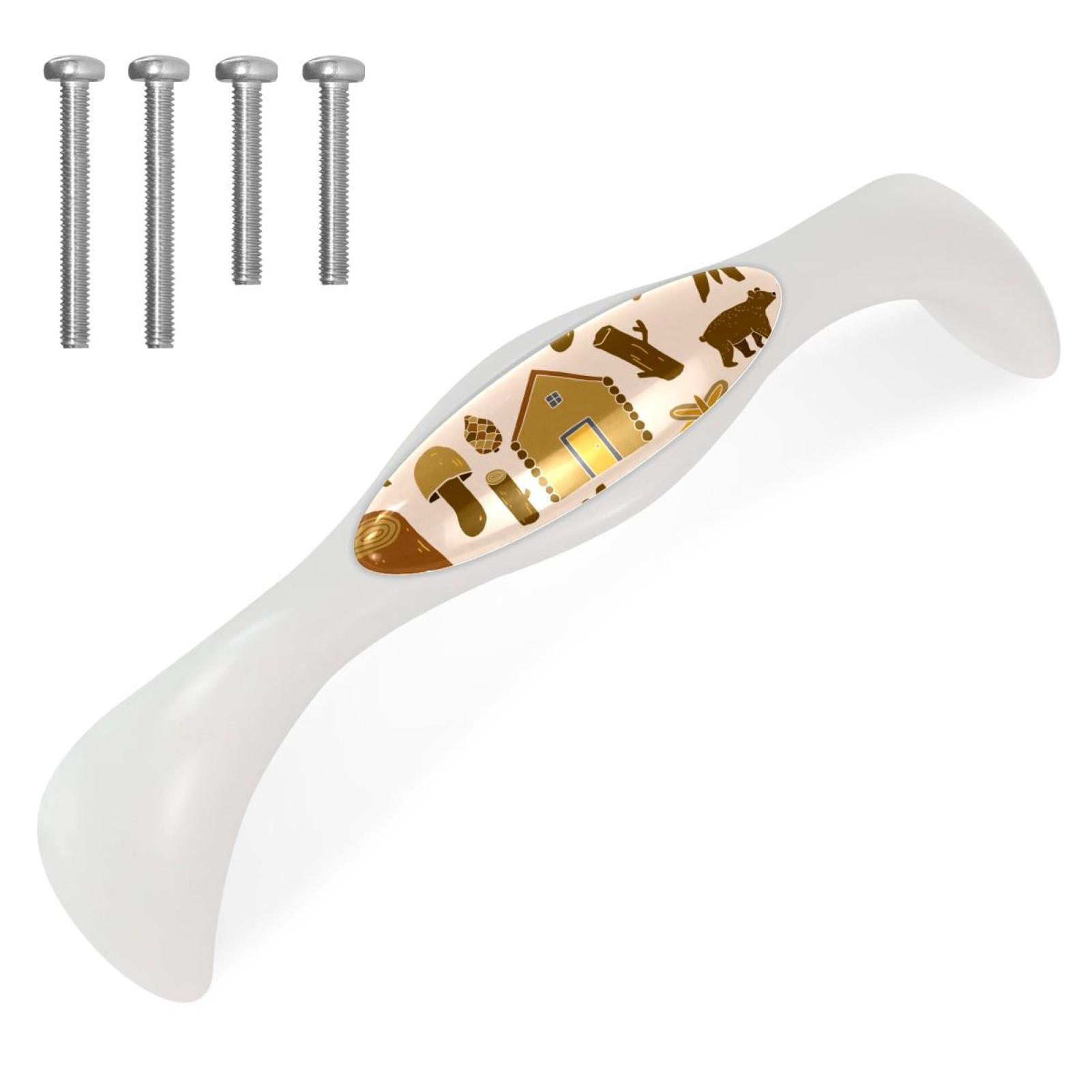 Jungle Element Knob 4 Pack Arched Drawer Pulls Crystal Glass White ...