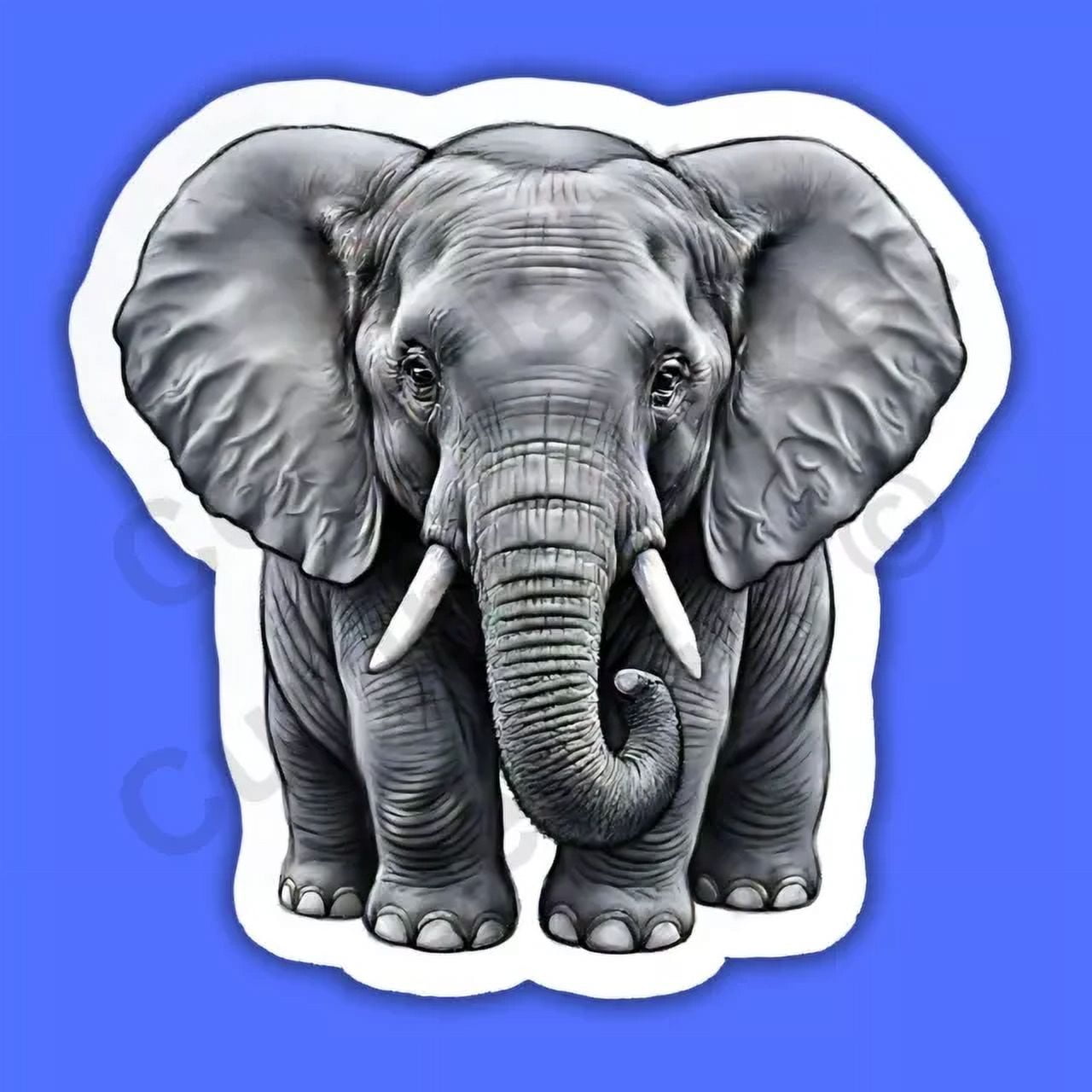 Jungle Elephant African Mammal Safari Trunk Sticker Phone Decal Water ...