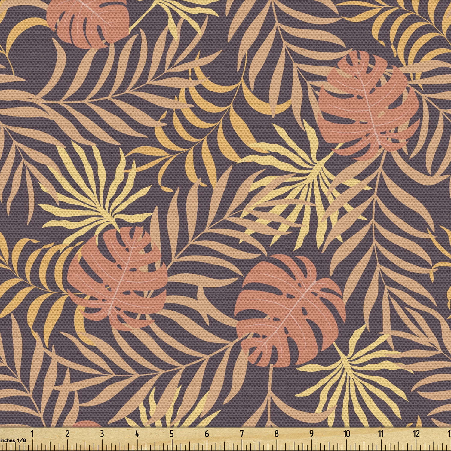 Jungle Fabric by The Yard, Tropical Foliage Palm Tree Leaves Hawaiian ...