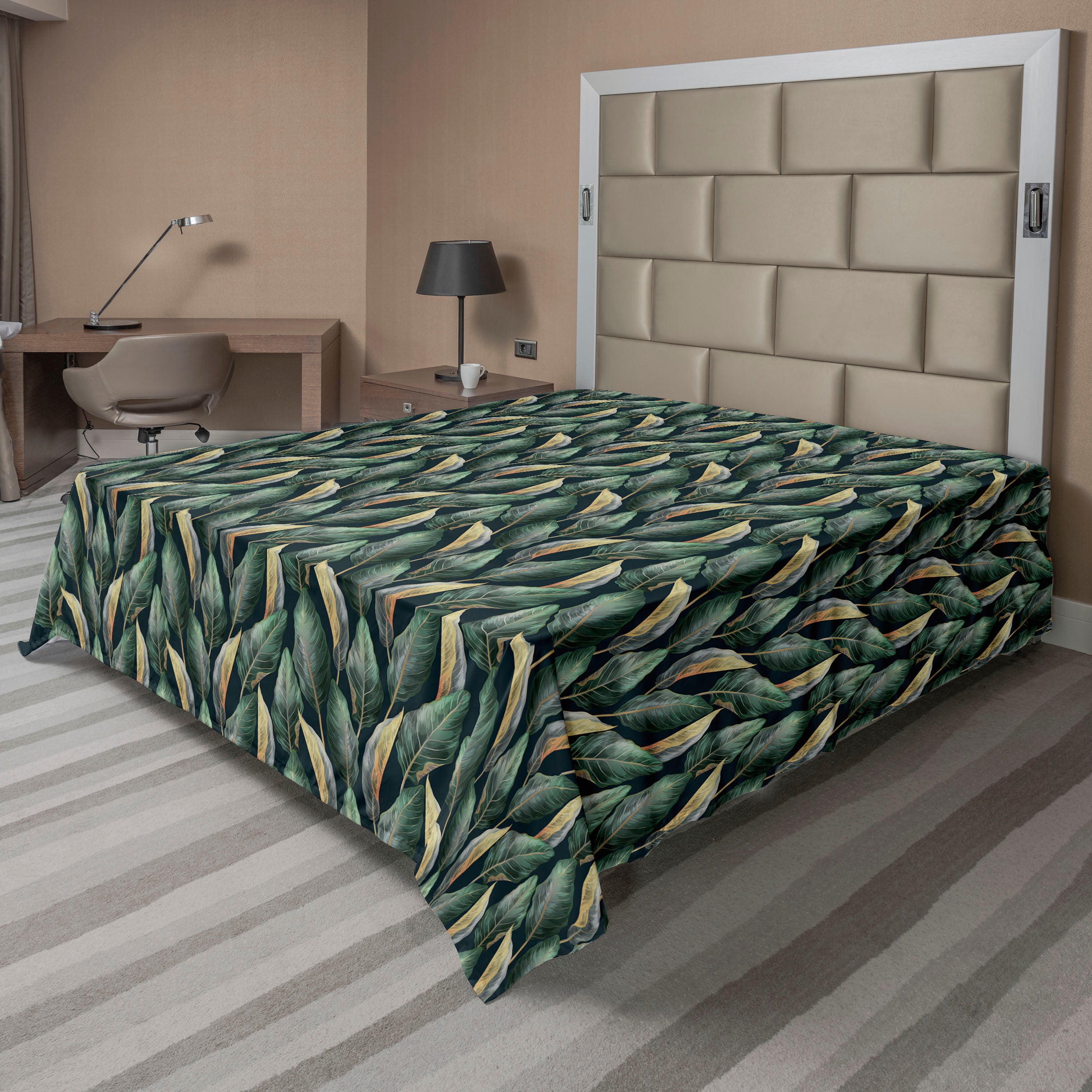 Jungle Flat Sheet, Exotic Forest Inspired Repetitive Watercolor Look ...