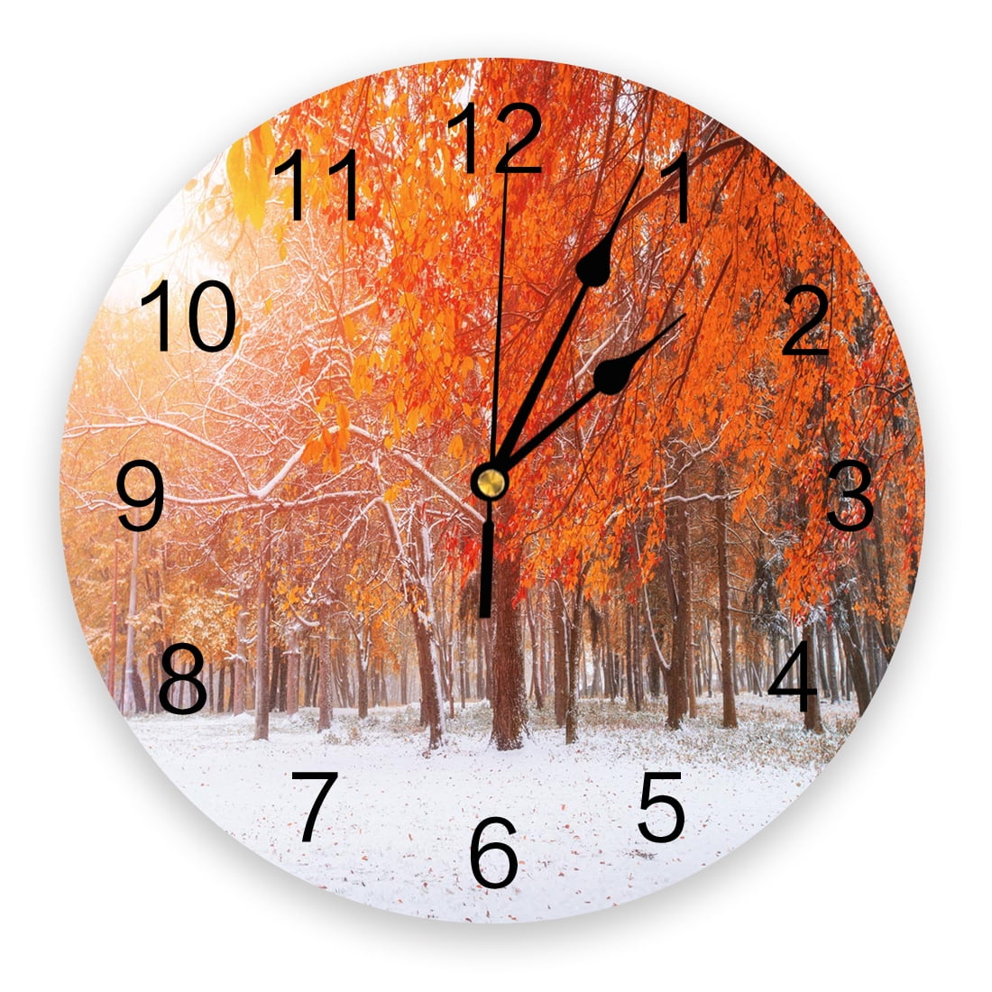 Jungle Forest Green Tree Wall Clock Modern Design Round Indoor Home Office Living Room ration ...