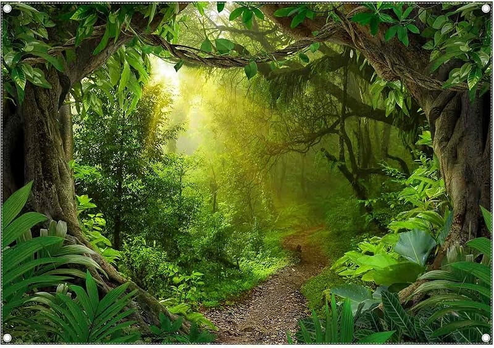 Jungle Forest Photography Backdrop Tropical Rainforest Natural Scenery ...