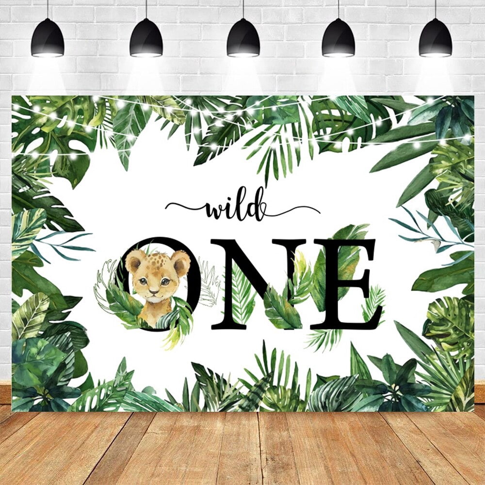 Jungle Forest Wild One Safari Animal Party Backdrop Newborn Baby Shower ...