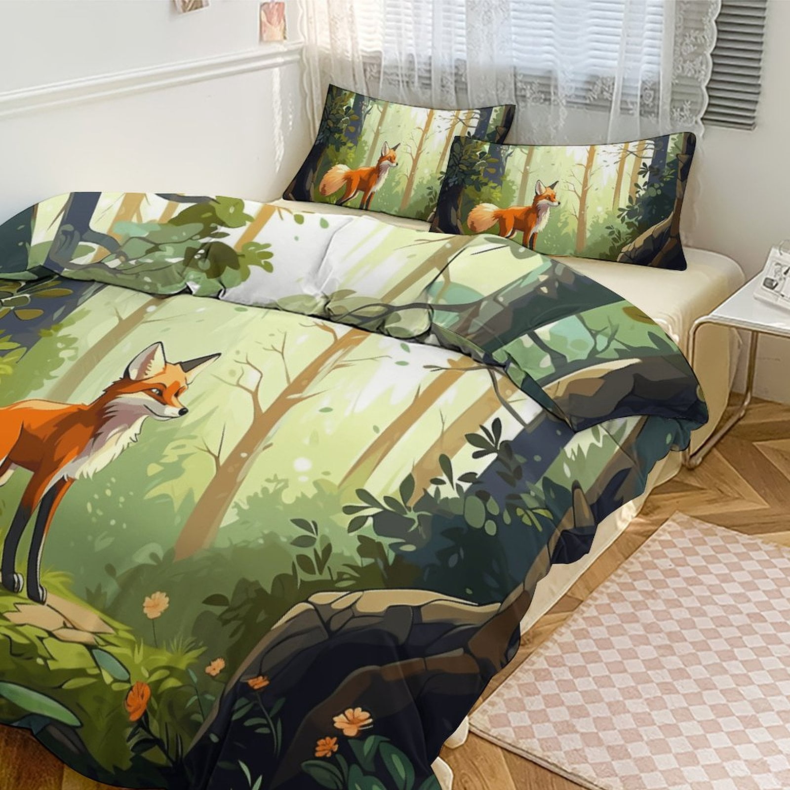 Jungle Fox Cartoon Pattern 3D Duvet Cover Set Quilt Cover Theme of Kid ...